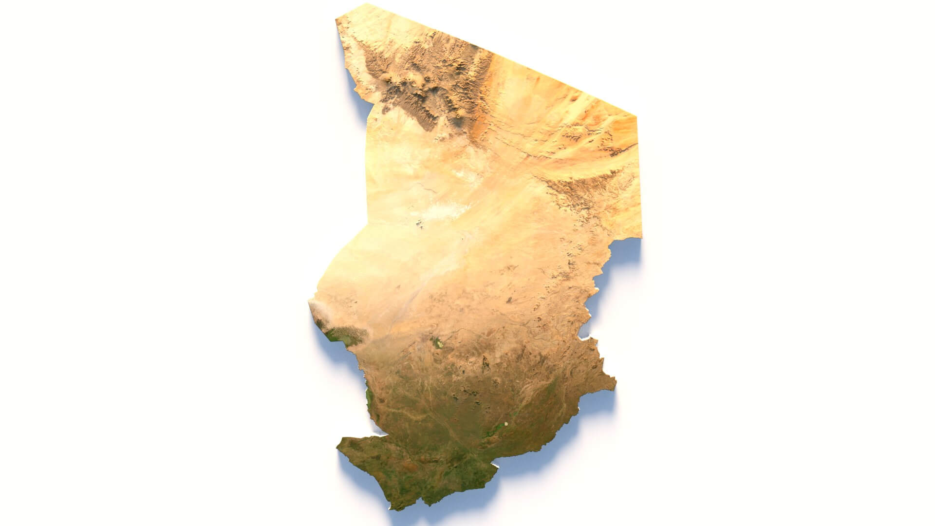 Chad Tchad Terrain Map - 3D Model by 3dstudio