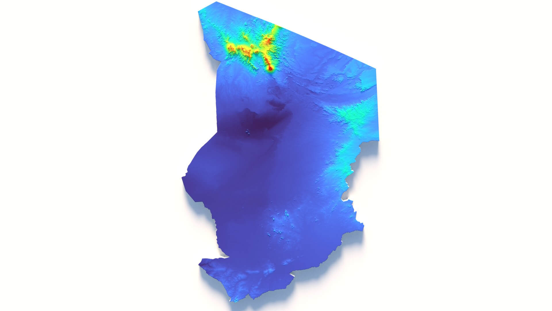 Chad Tchad Terrain Map - 3D Model by 3dstudio