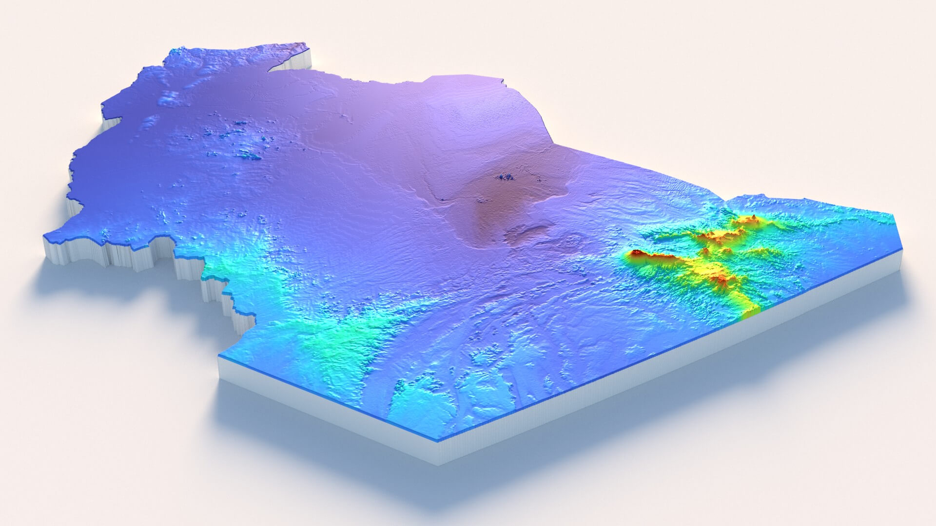Chad Tchad Terrain Map - 3D Model by 3dstudio