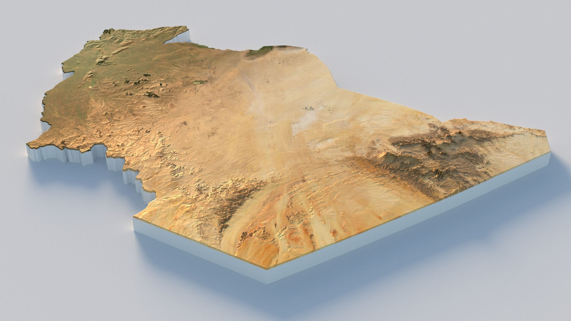 Chad Tchad Terrain Map - 3D Model by 3dstudio