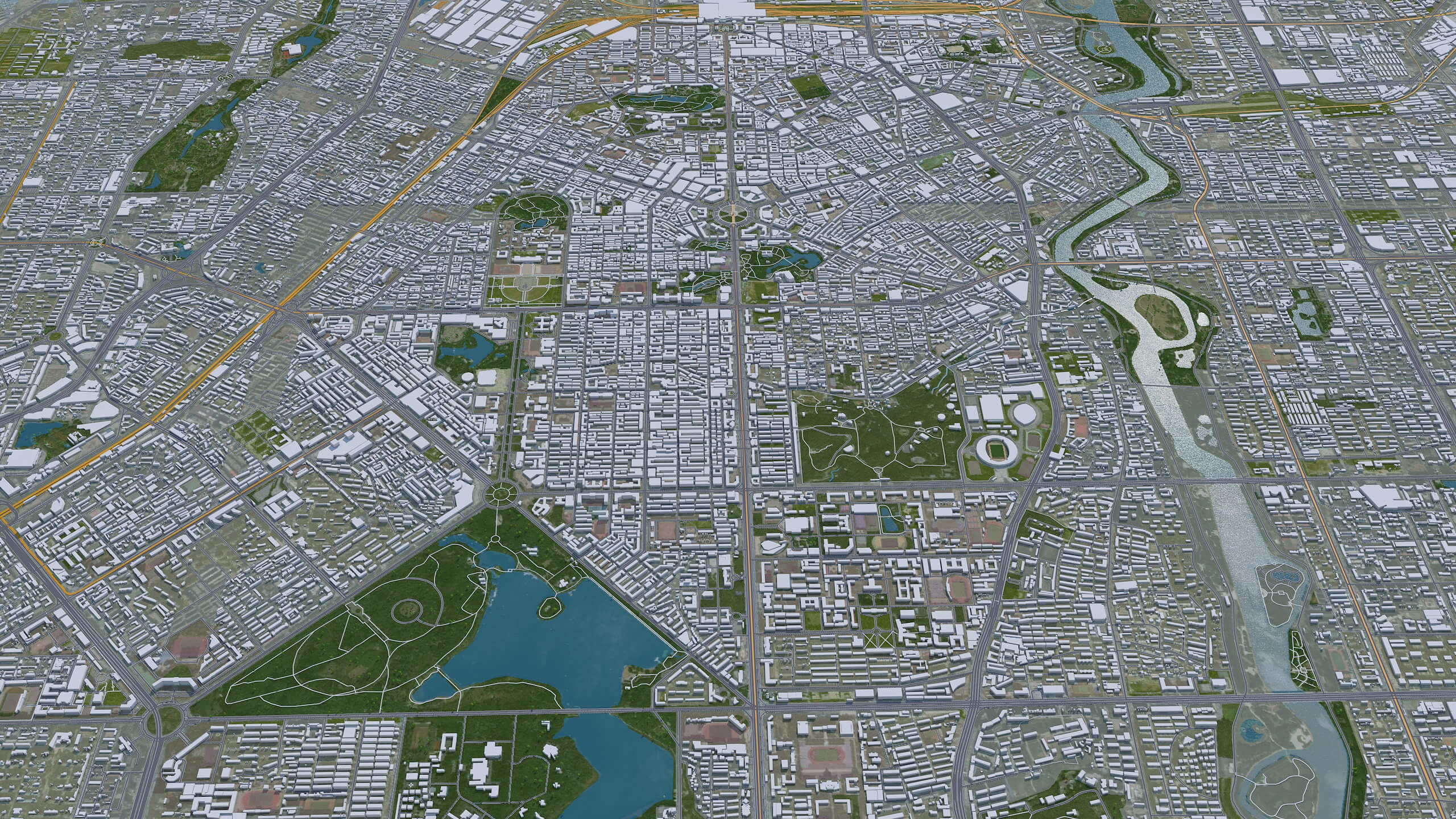 Changchun City Jilin China 3D Model 75km by 3dstudio