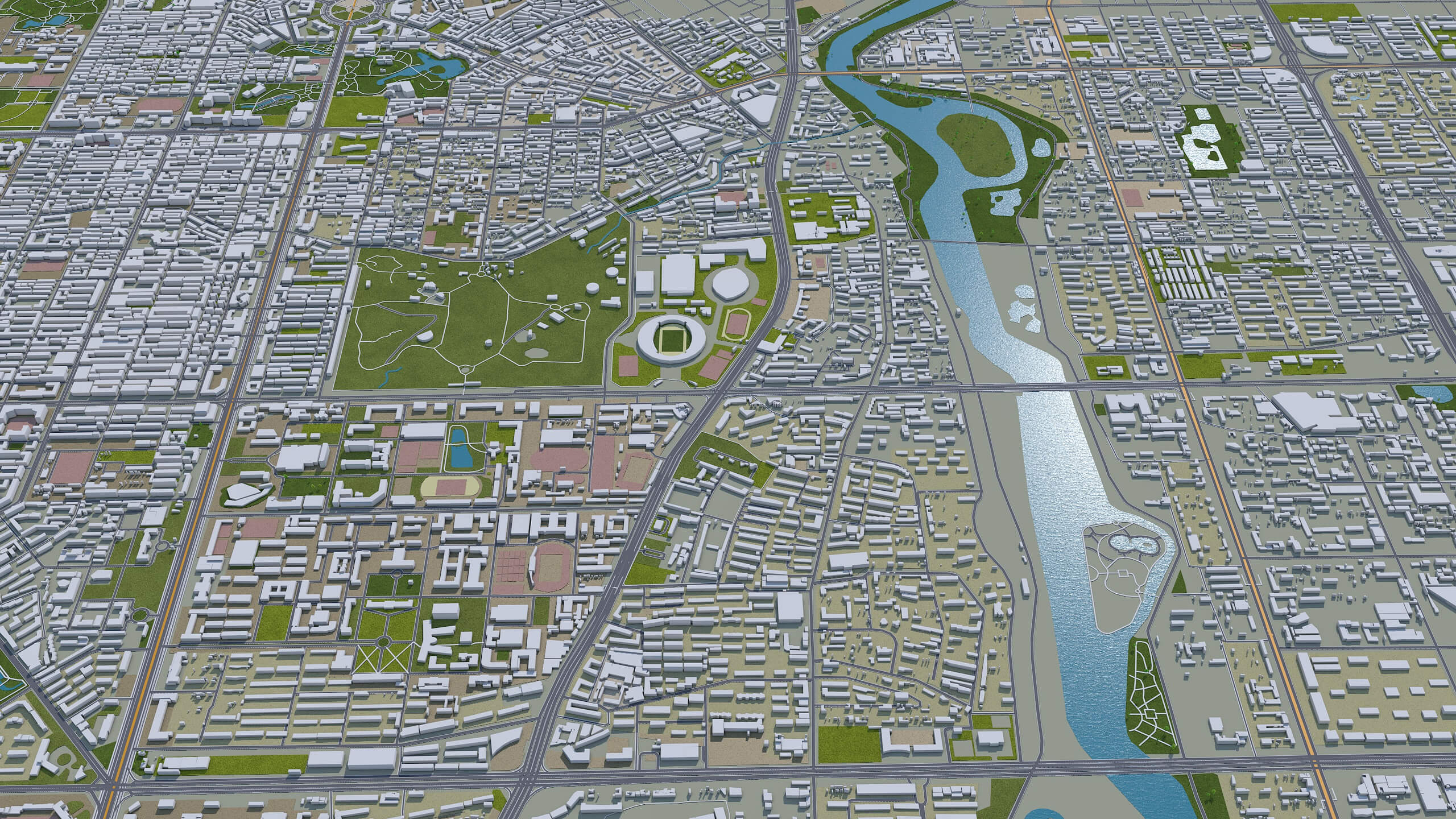 Changchun City Jilin China 3D Model 75km by 3dstudio