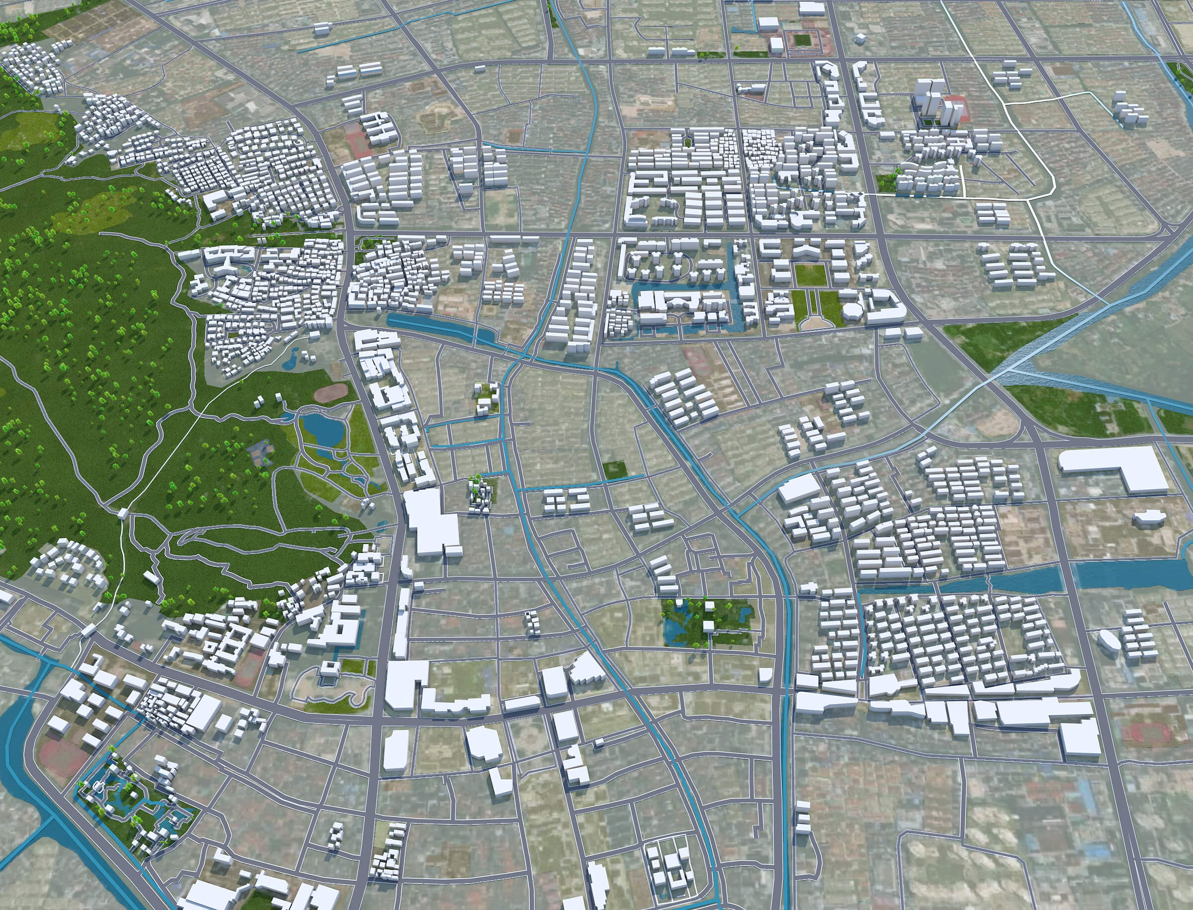 Changshu Suzhou Jiangsu China 3D Model 50km by 3dstudio