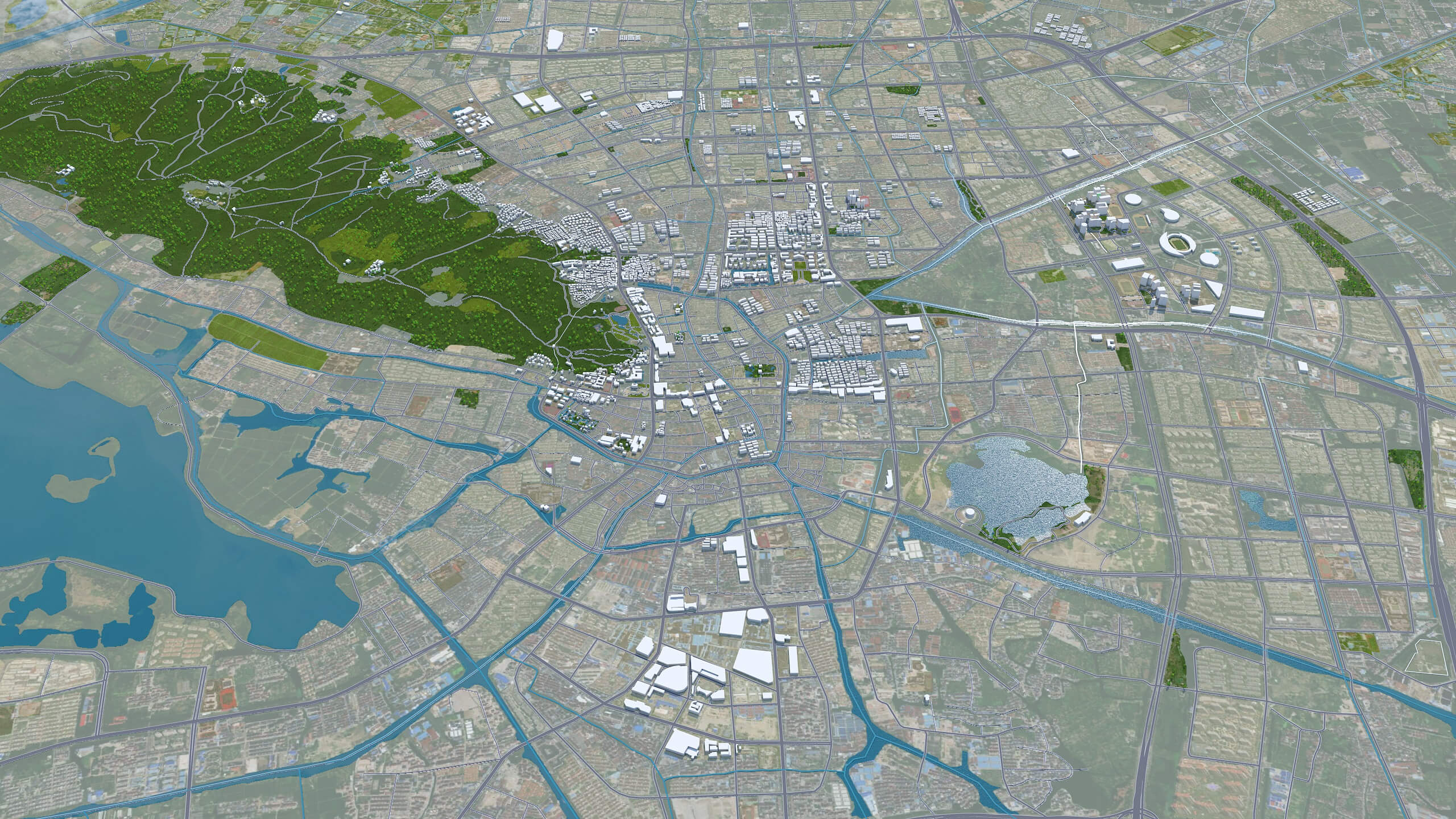 Changshu Suzhou Jiangsu China 3D Model 50km by 3dstudio