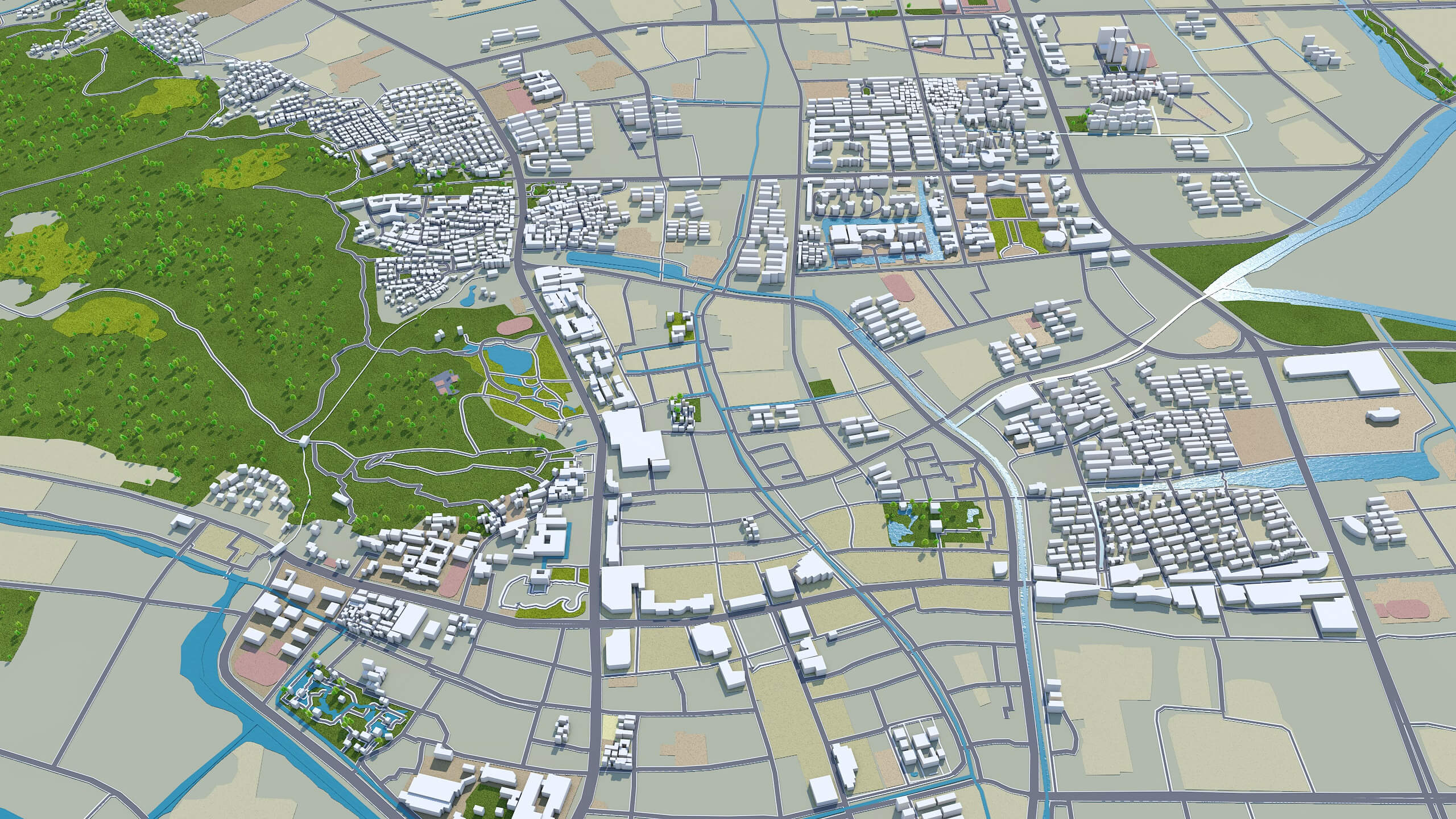 Changshu Suzhou Jiangsu China 3D Model 50km by 3dstudio
