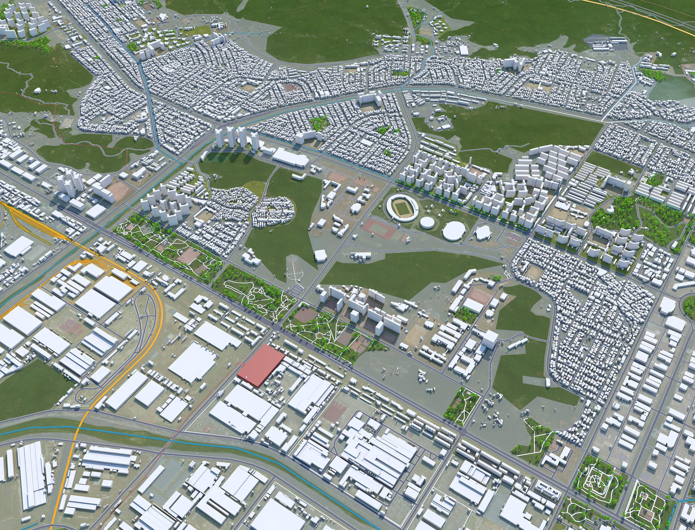 Changwon City South Korea 30km - 3D Model by 3dstudio