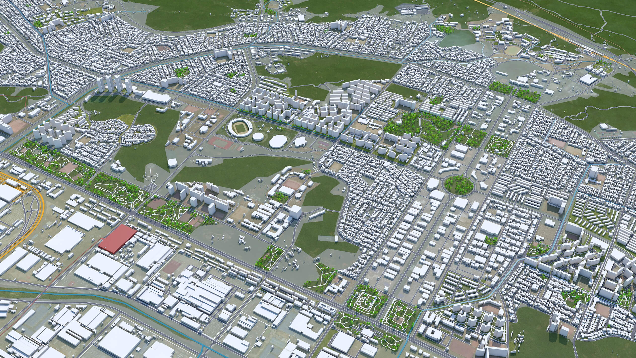 Changwon City South Korea 30km - 3D Model by 3dstudio