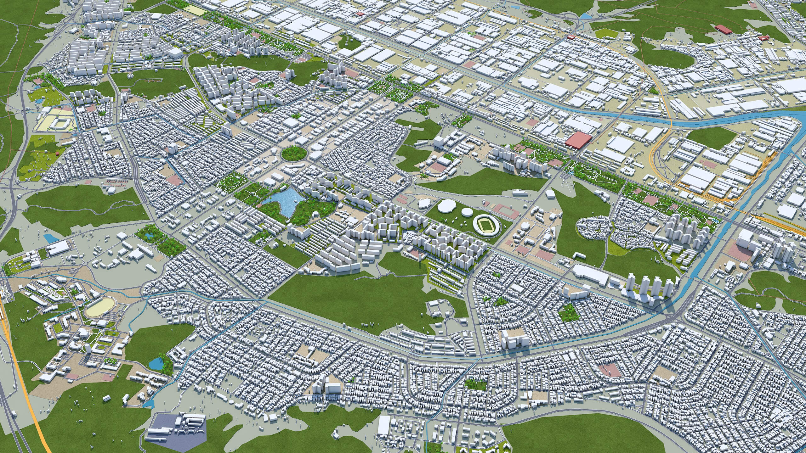 Changwon City South Korea 30km - 3D Model by 3dstudio