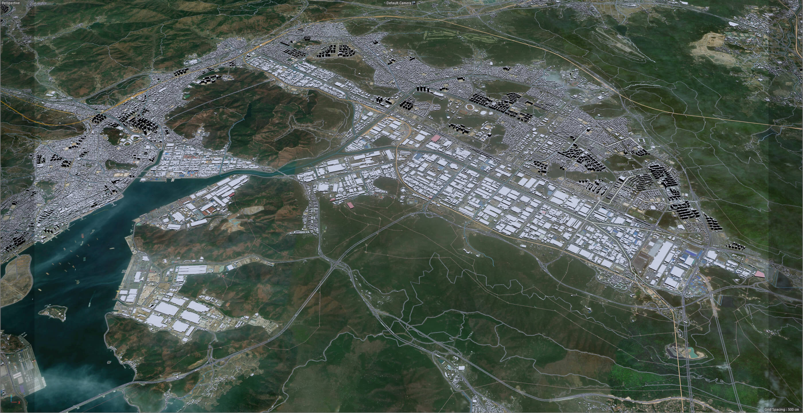 Changwon City South Korea 30km - 3D Model by 3dstudio