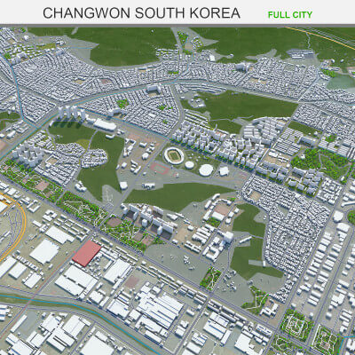 Changwon City South Korea 30km - 3D Model by 3dstudio