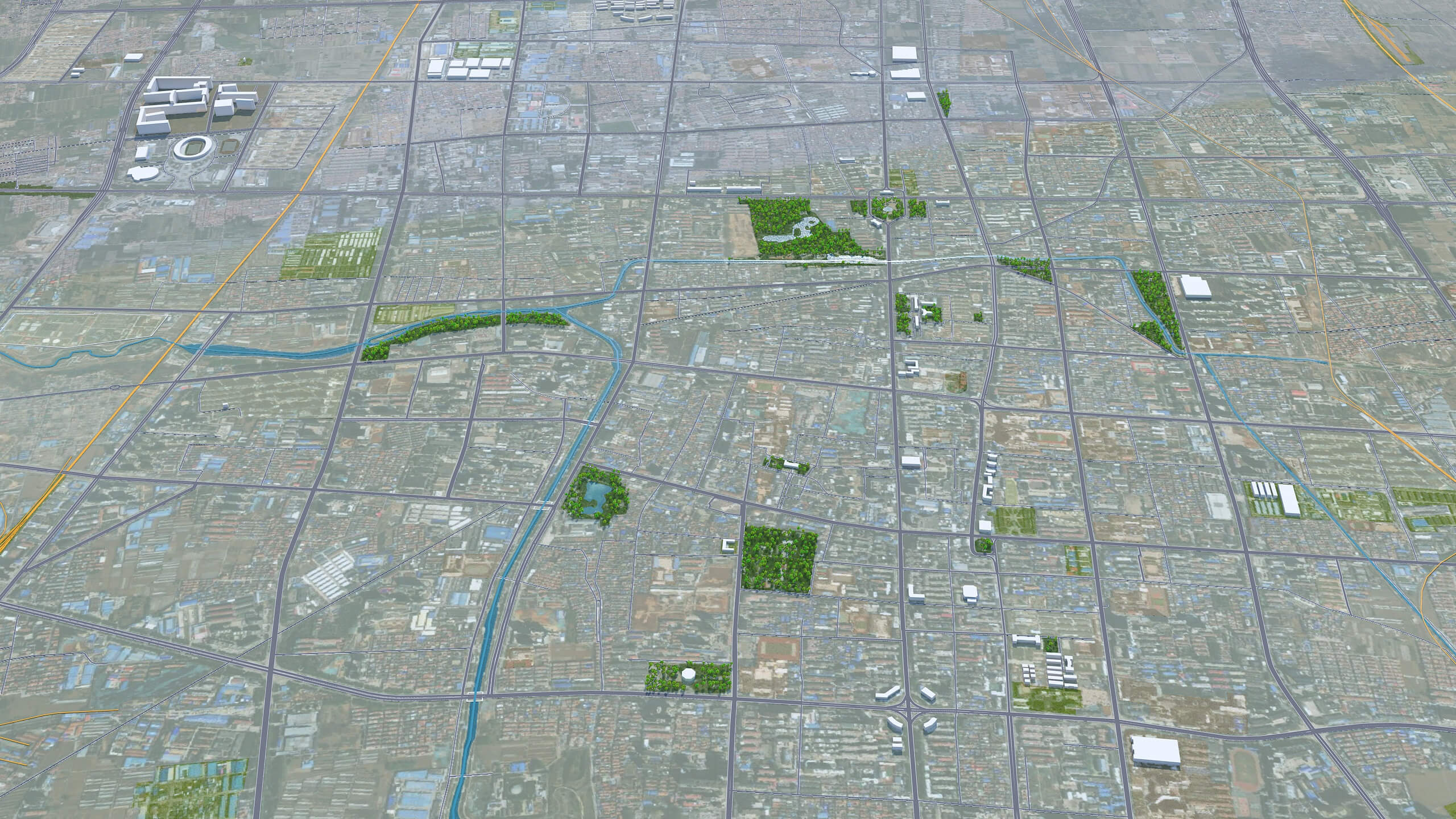 Changzhi City Shanxi China 3D Model 40km by 3dstudio