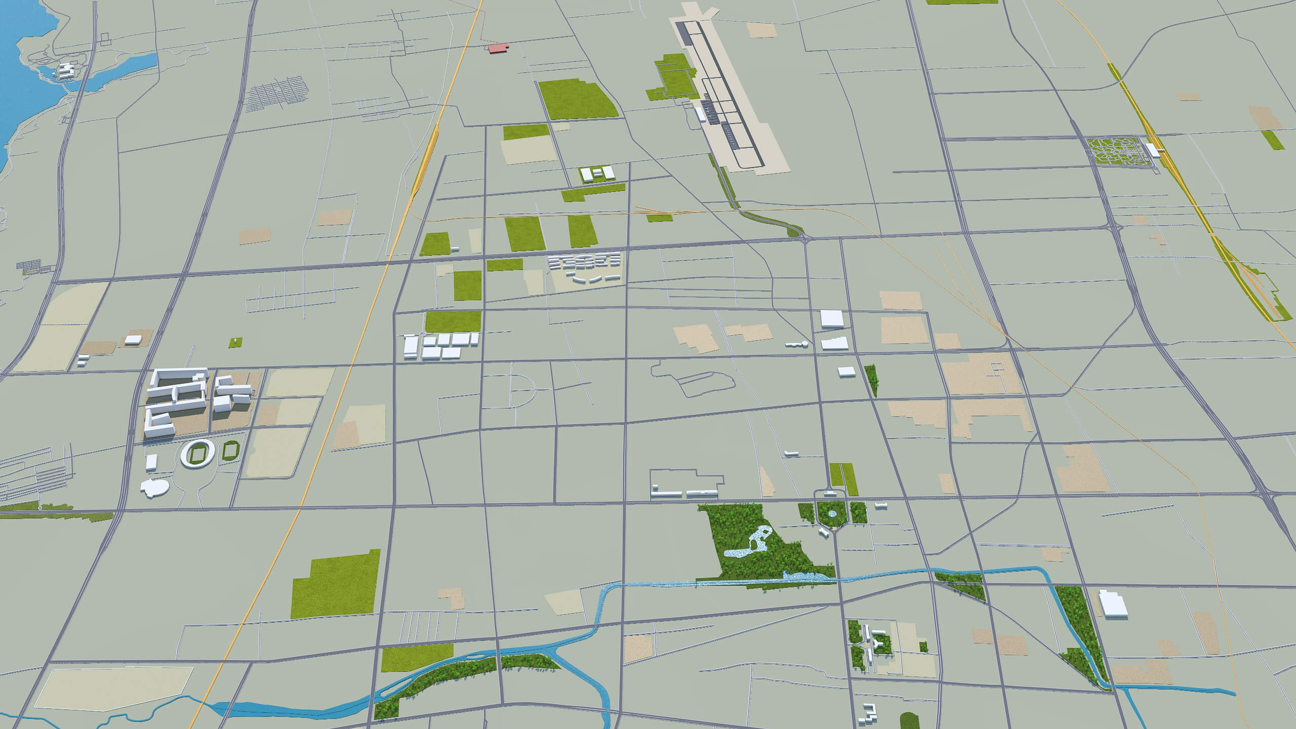 Changzhi City Shanxi China 3D Model 40km by 3dstudio