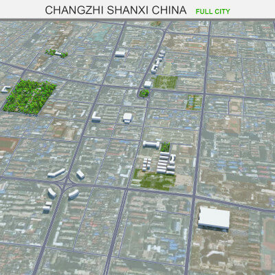 Changzhi City Shanxi China 3D Model 40km by 3dstudio