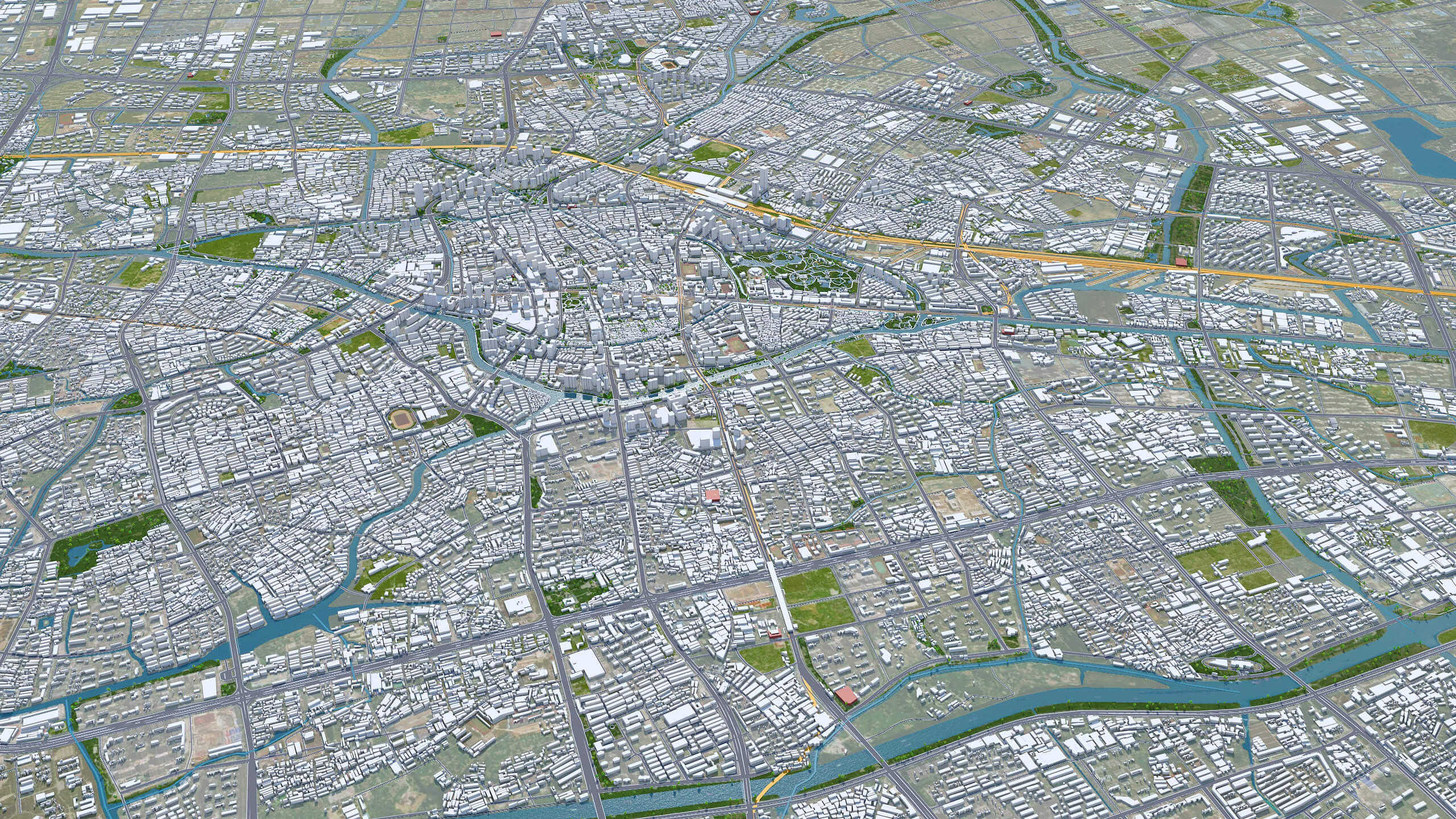 Changzhou City Jiangsu China 3D Model 75km by 3dstudio