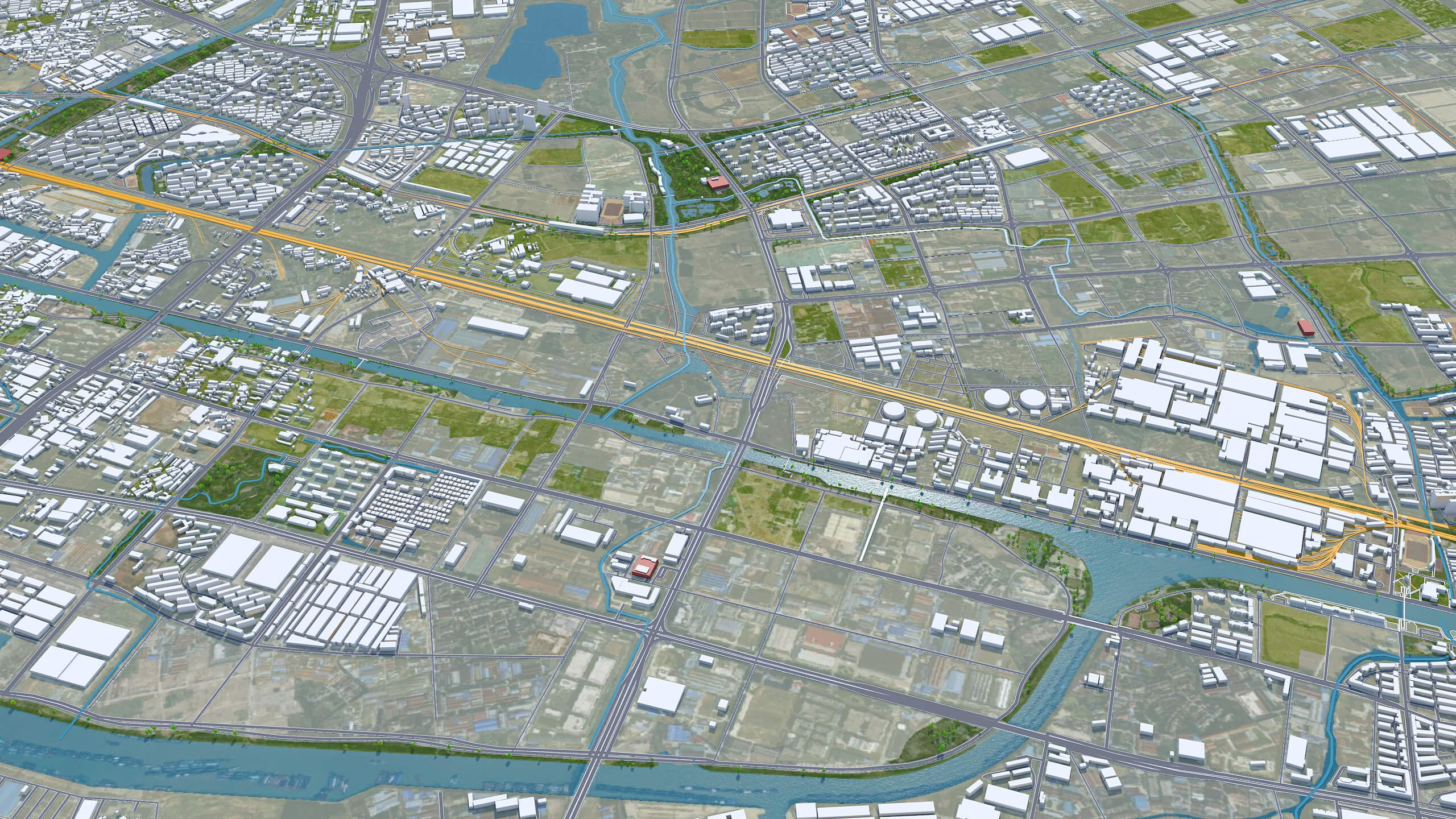 Changzhou City Jiangsu China 3D Model 75km by 3dstudio