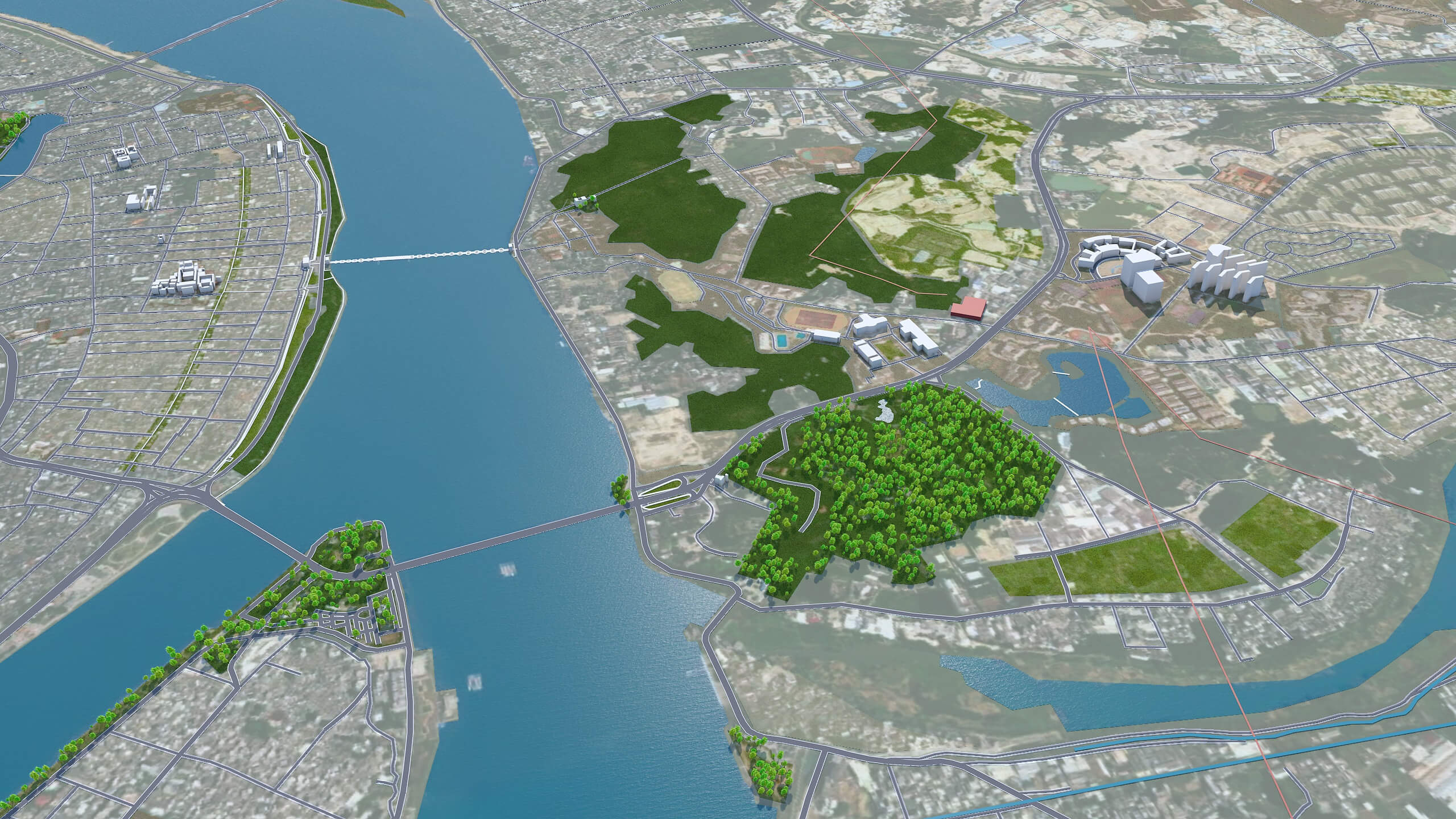 Chaozhou City Guangdong Province China 3D Model 40km by 3dstudio