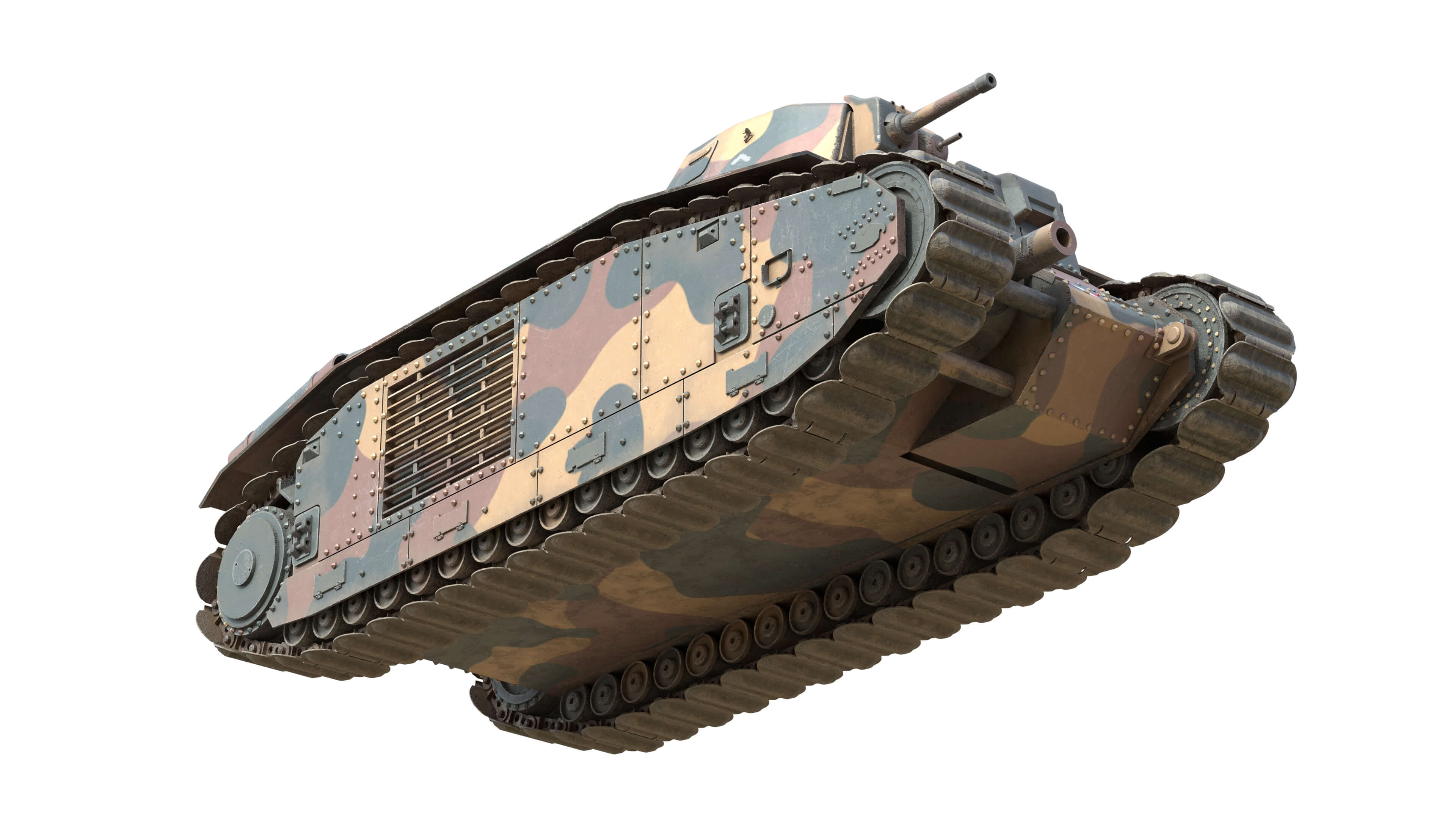 Char B1 French Heavy Tank - 3D Model by 3dstudio