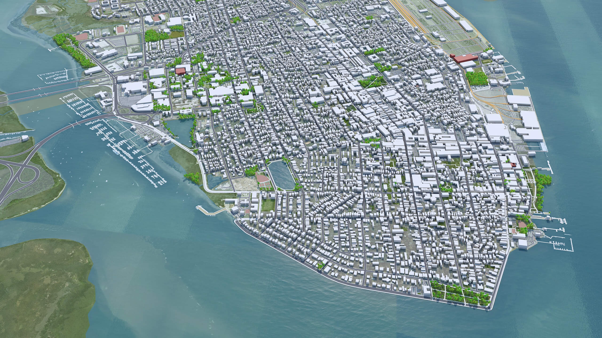 Charleston Downtown City South Carolina 8km - 3D Model by 3dstudio