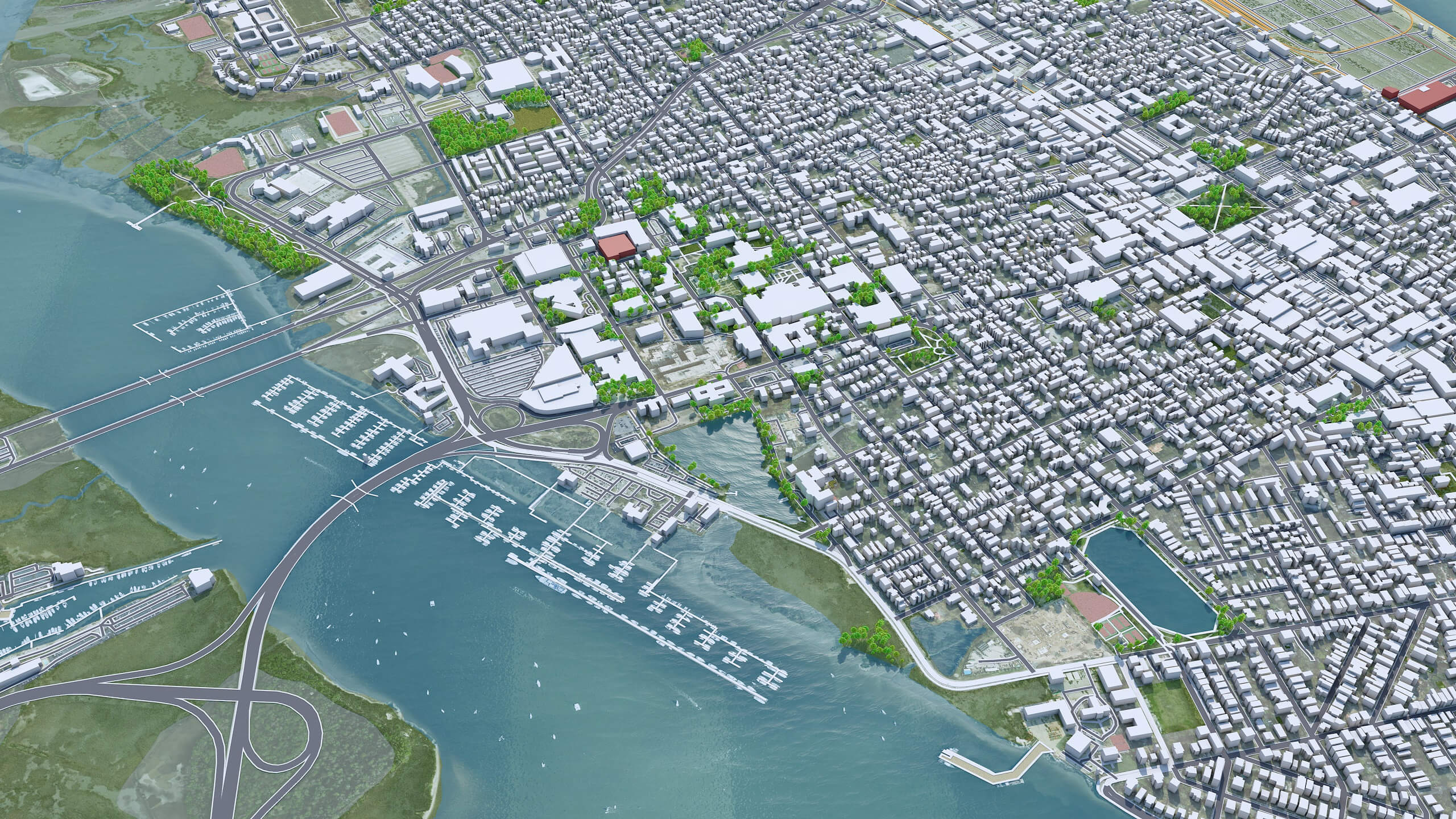 Charleston Downtown City South Carolina 8km - 3D Model by 3dstudio