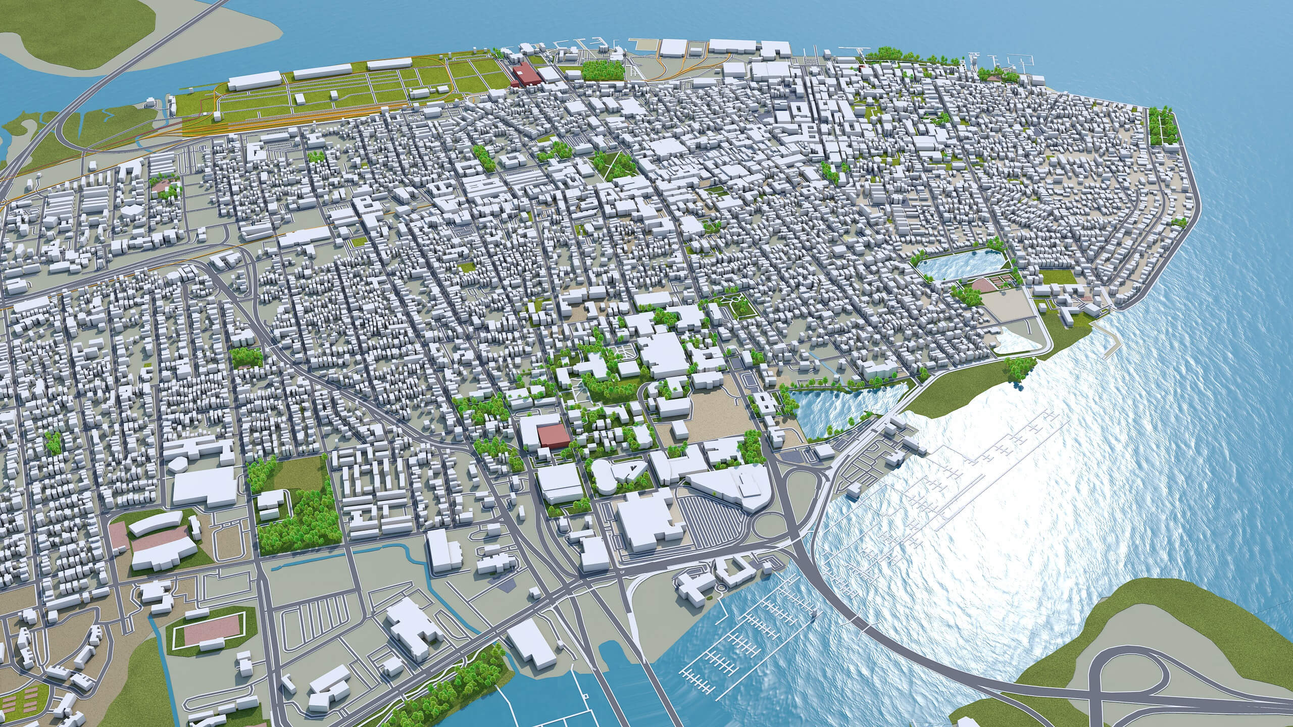 Charleston Downtown City South Carolina 8km - 3D Model by 3dstudio