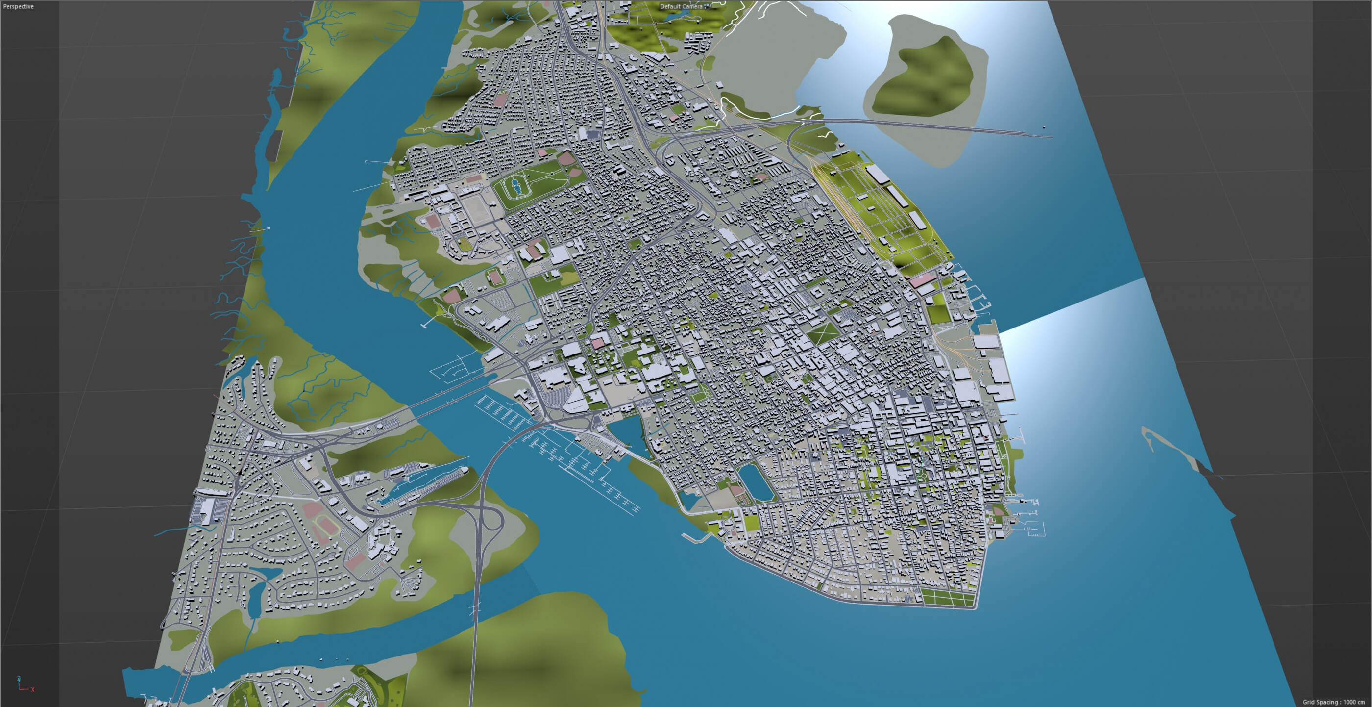 Charleston Downtown City South Carolina 8km - 3D Model by 3dstudio