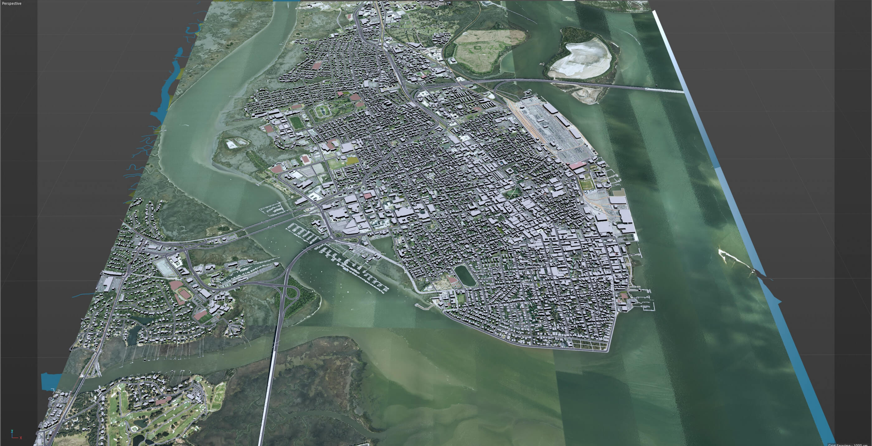 Charleston Downtown City South Carolina 8km - 3D Model by 3dstudio