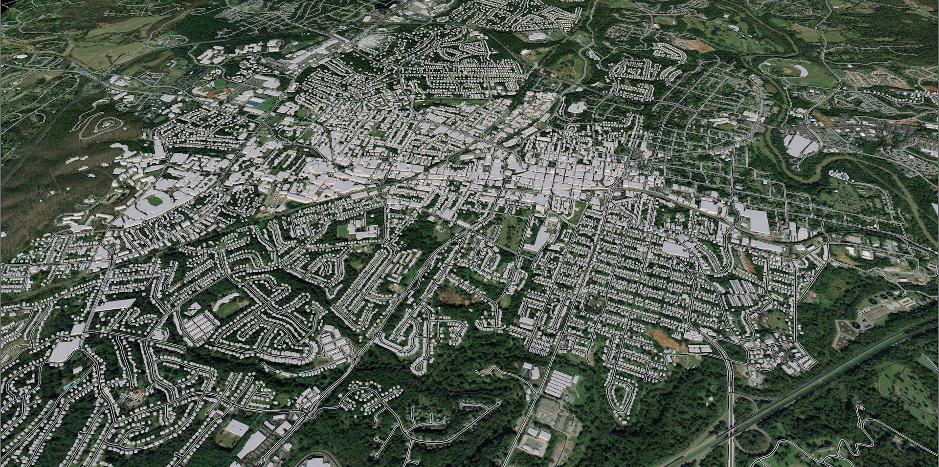 Charlottesville Virginia - 3D Model by 3dstudio