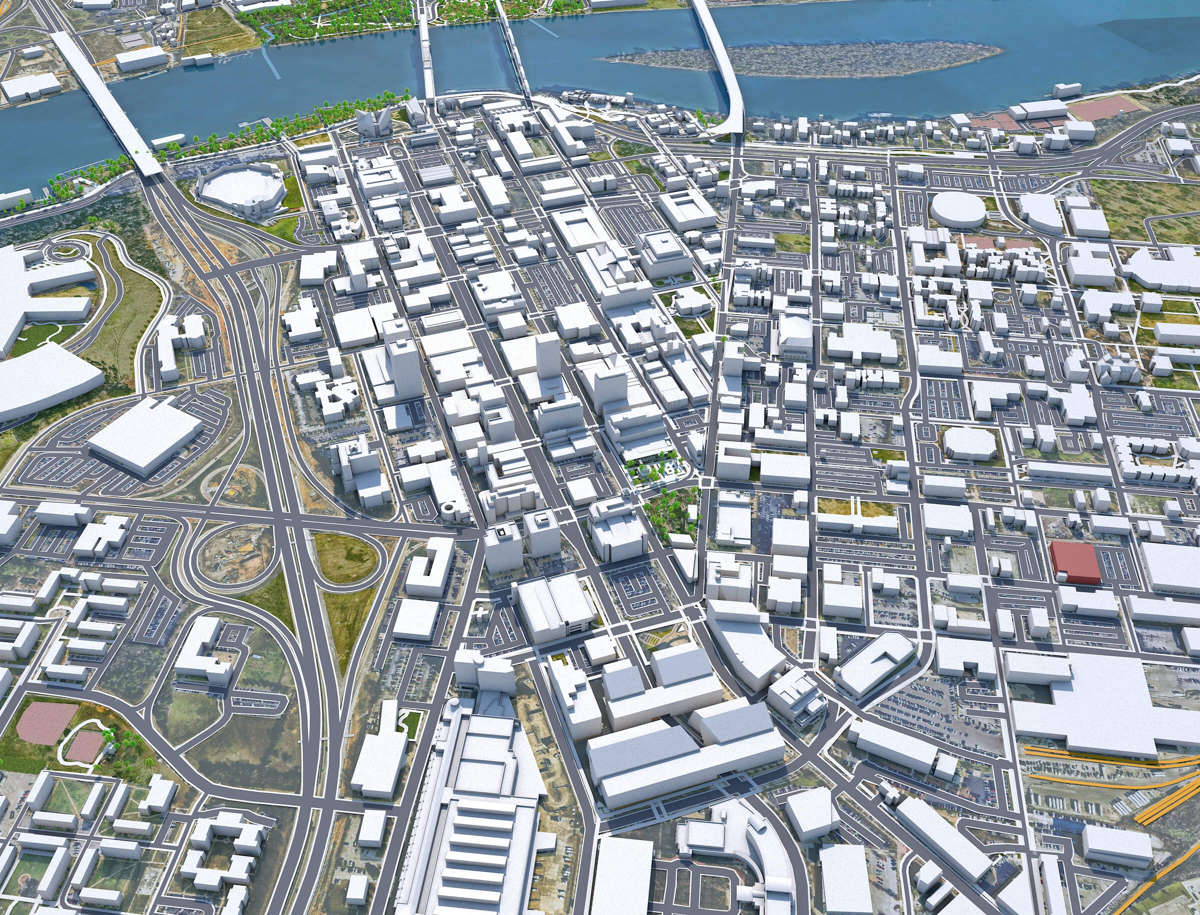 Chattanooga, Tennessee USA 50km - 3D Model by 3dstudio