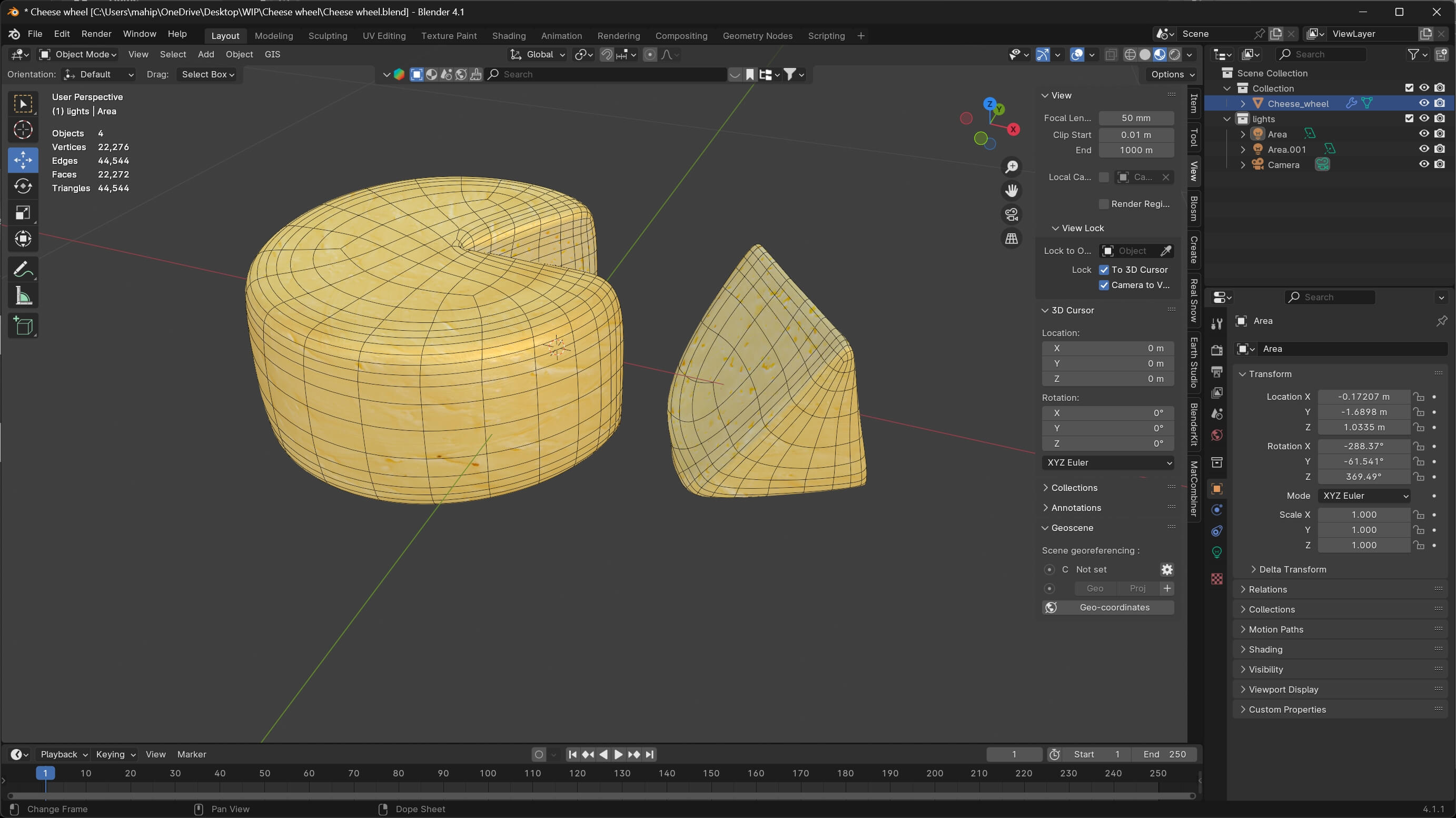 Cheese Wheel 3D Model by 3dstudio