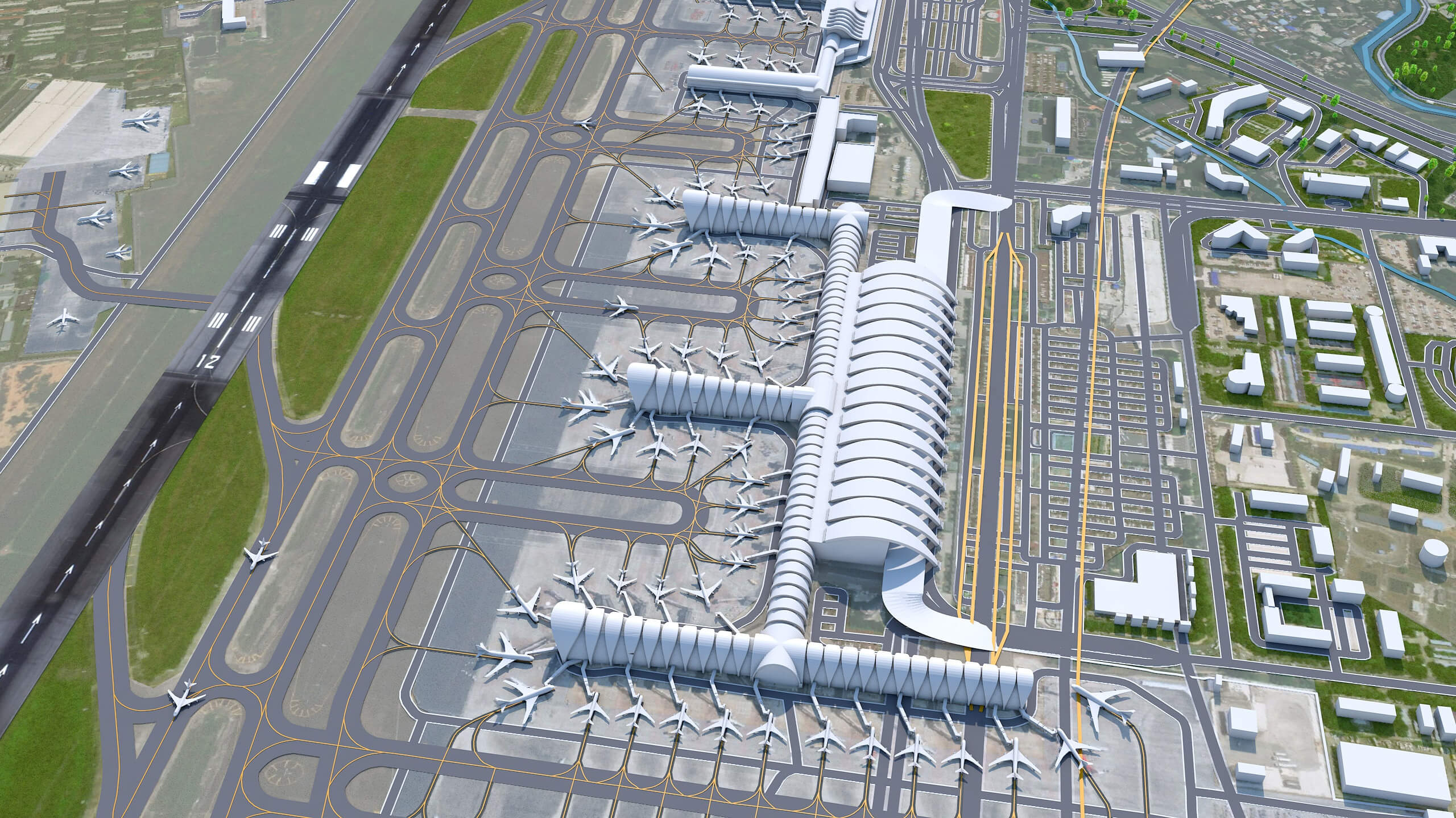 Chengdu Shuangliu International Airport - 3D Model by 3dstudio