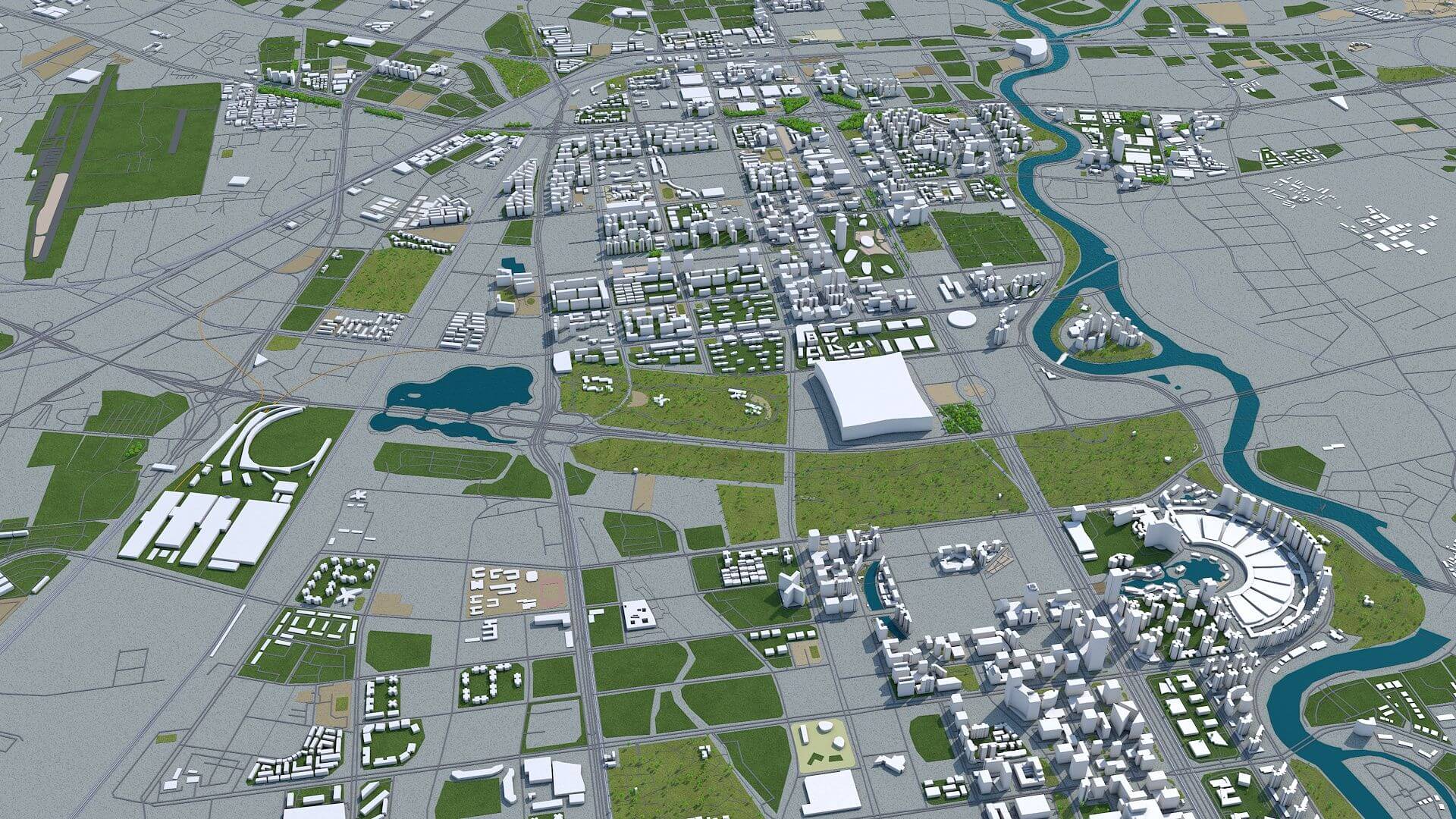 Chengdu Sichuan China 120km - 3D Model by 3dstudio