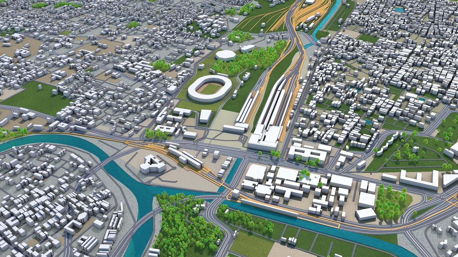 Chennai India 60km - 3D Model by 3dstudio