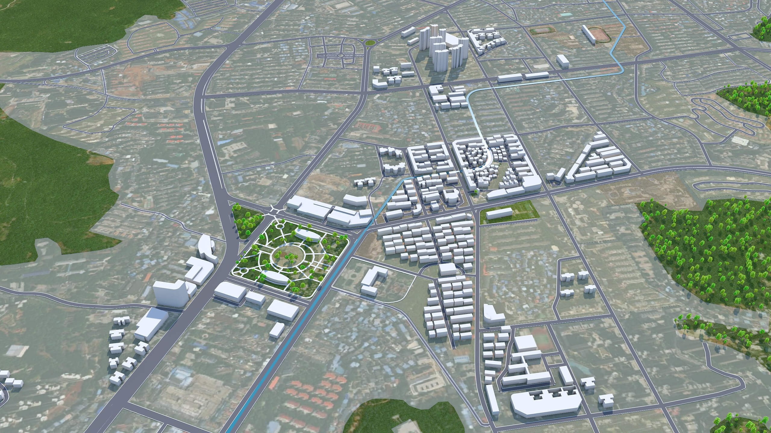 Chenzhou City Hunan China 3D Model 25km by 3dstudio