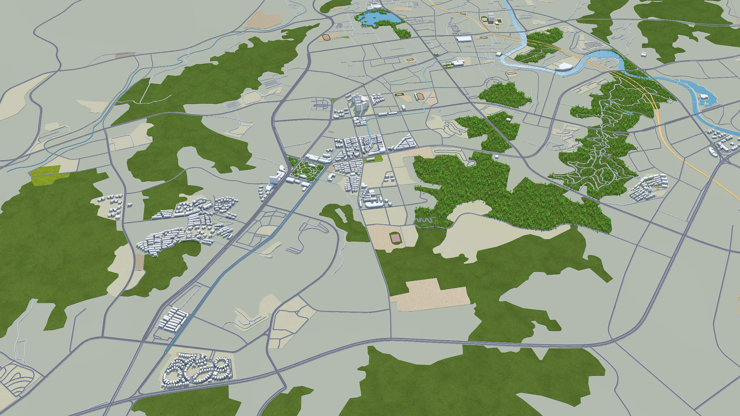 Chenzhou City Hunan China 3D Model 25km by 3dstudio