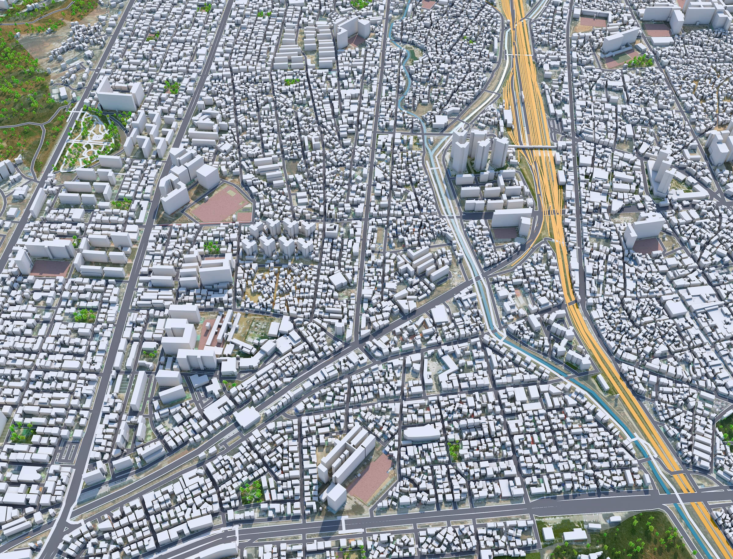 Cheonan Downtown South Korea 8km - 3D Model by 3dstudio