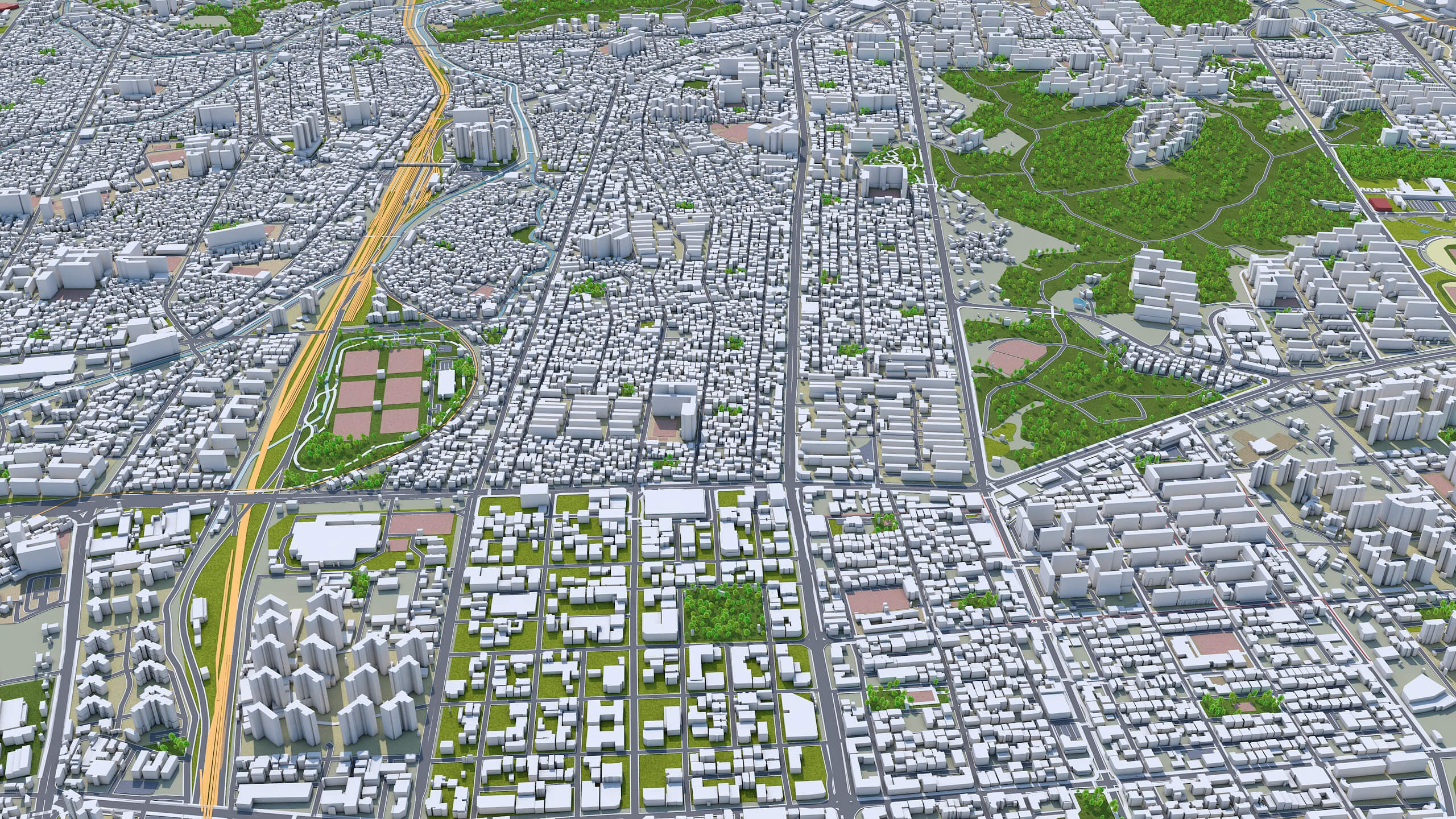 Cheonan Downtown South Korea 8km - 3D Model by 3dstudio