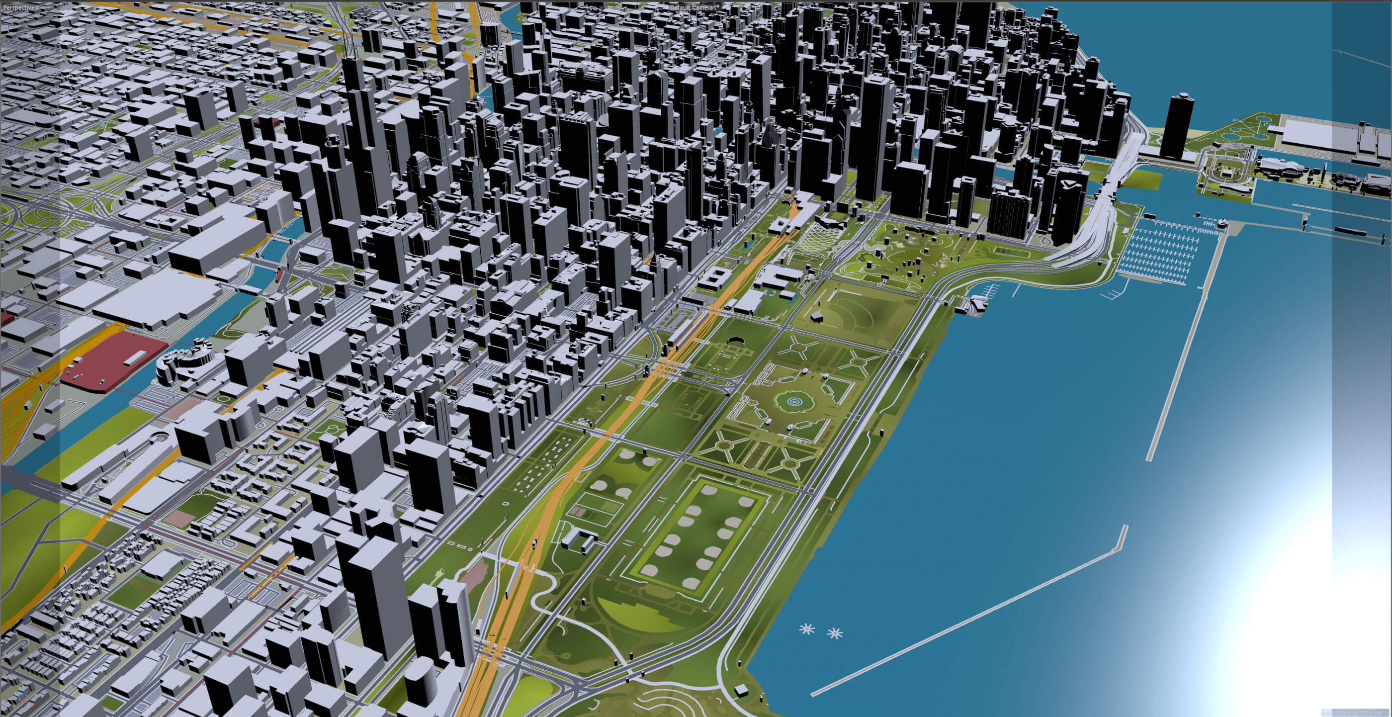 Chicago Downtown Illinois USA 8km - 3D Model by 3dstudio
