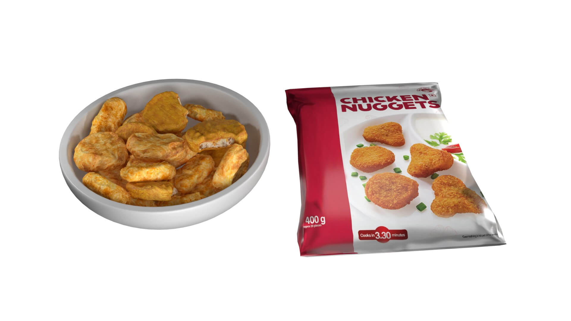 Chicken Nuggets Bowl Package - 3D Model by 3dstudio