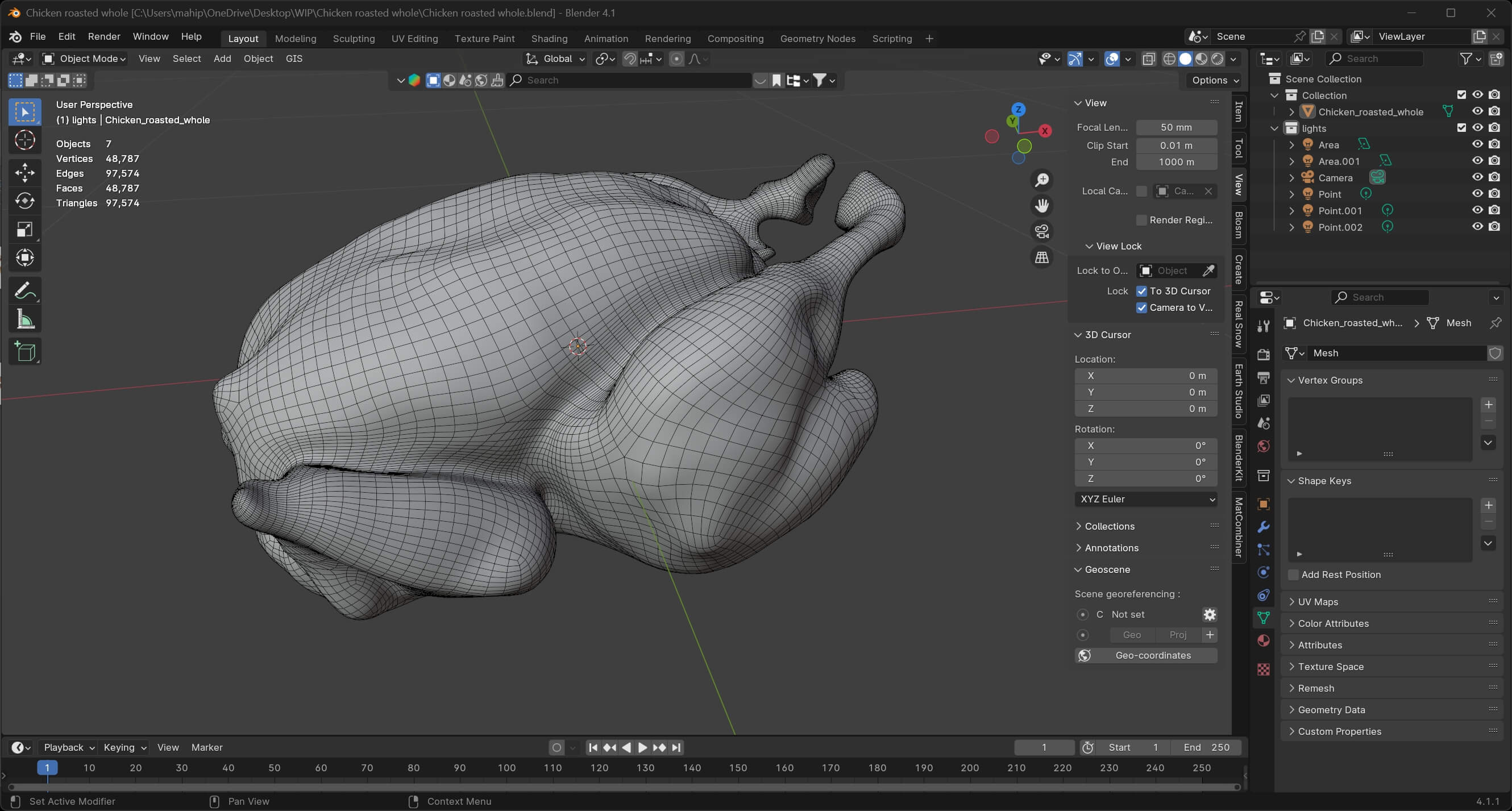 Chicken Roasted Whole - 3D Model by 3dstudio