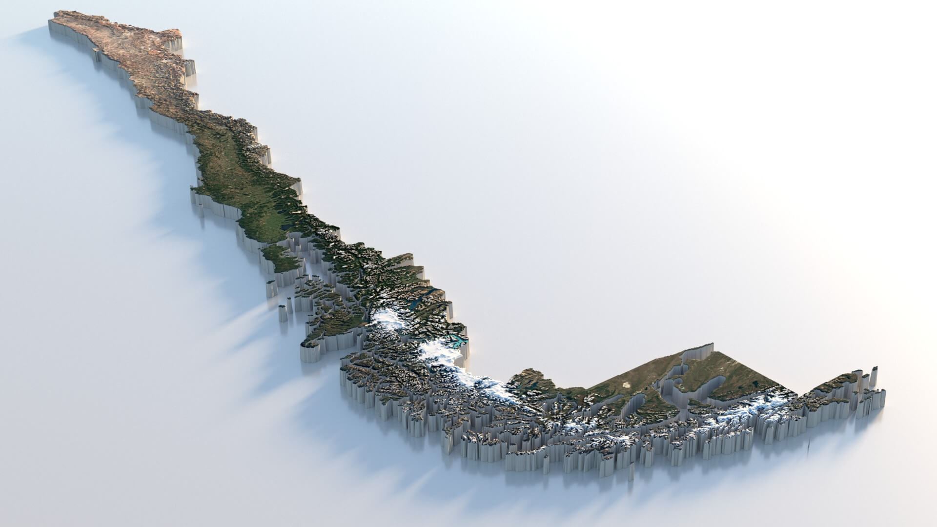 Chile Terrain Map - 3D Model by 3dstudio