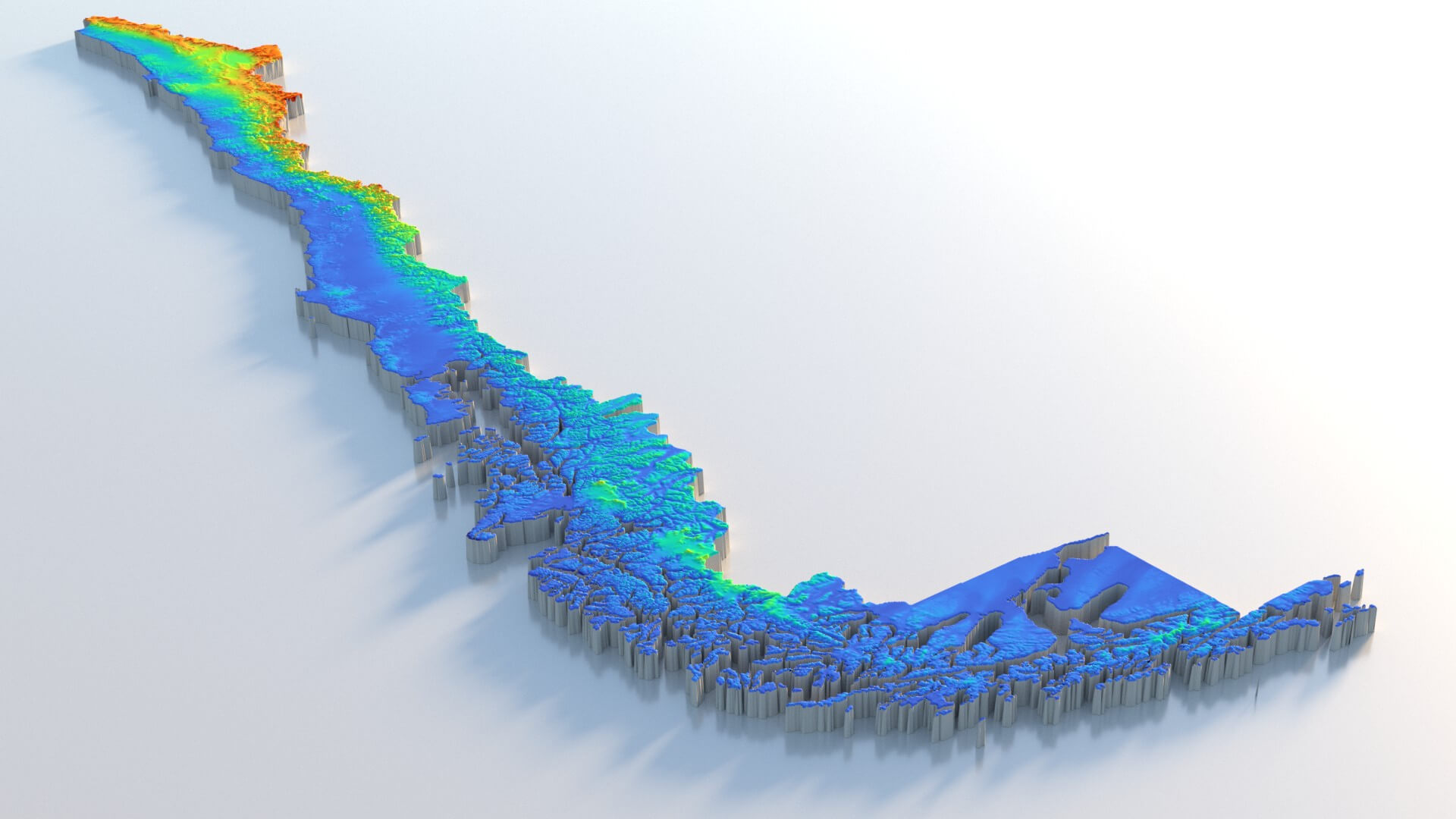 Chile Terrain Map - 3D Model by 3dstudio