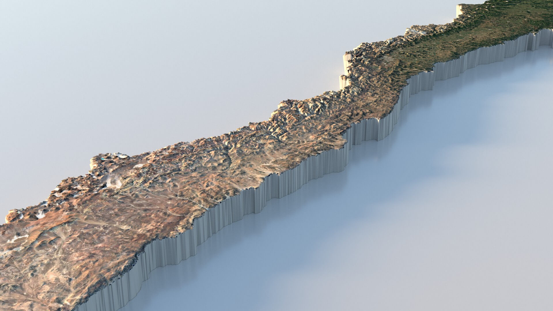 Chile Terrain Map - 3D Model by 3dstudio