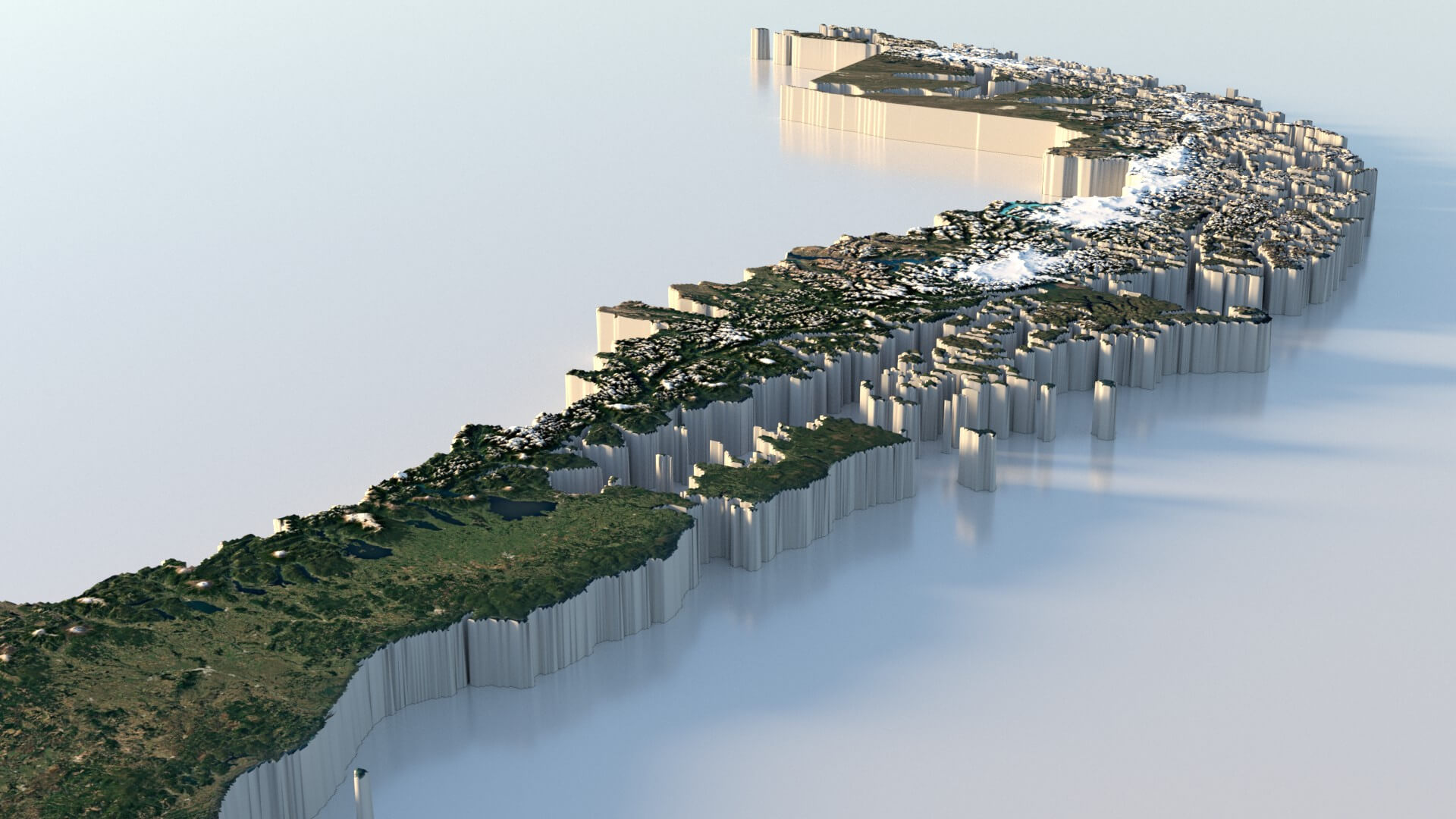 Chile Terrain Map - 3D Model by 3dstudio