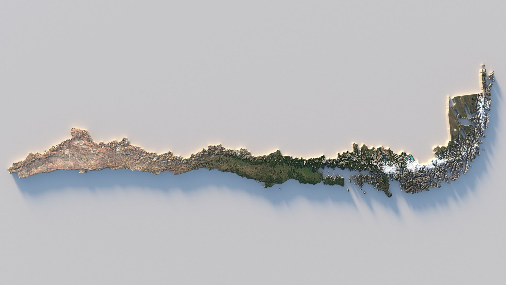 Chile Terrain Map - 3D Model by 3dstudio