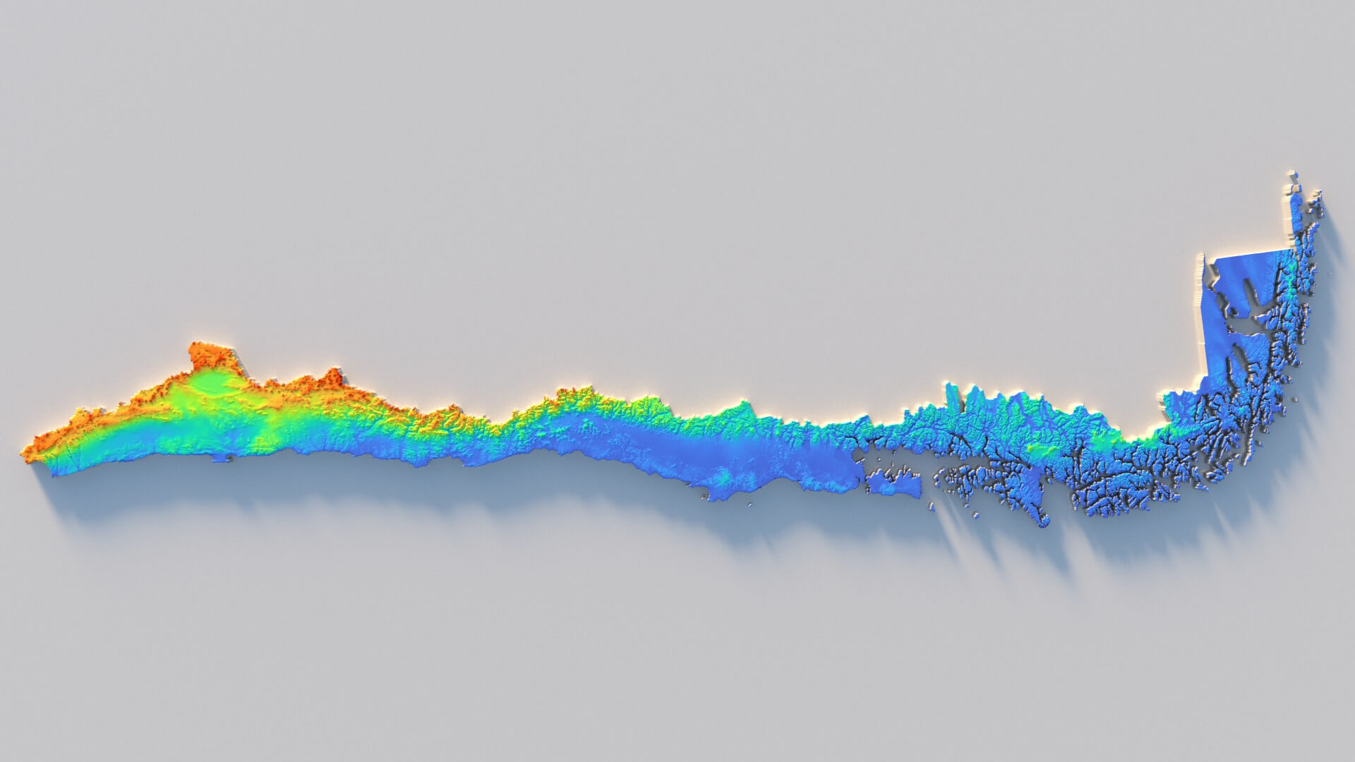 Chile Terrain Map - 3D Model by 3dstudio