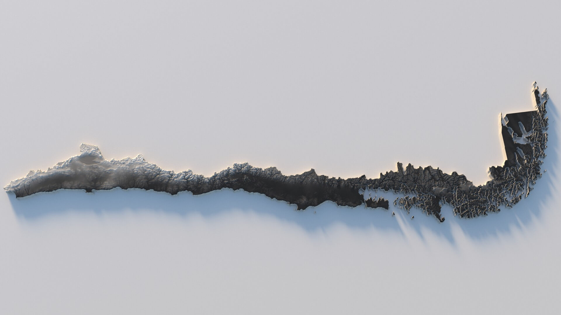 Chile Terrain Map - 3D Model by 3dstudio