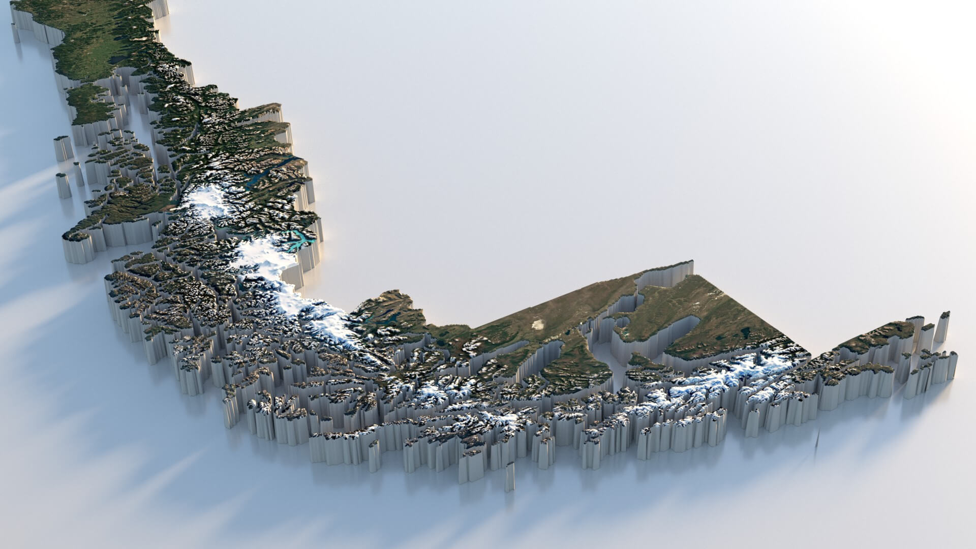 Chile Terrain Map - 3D Model by 3dstudio