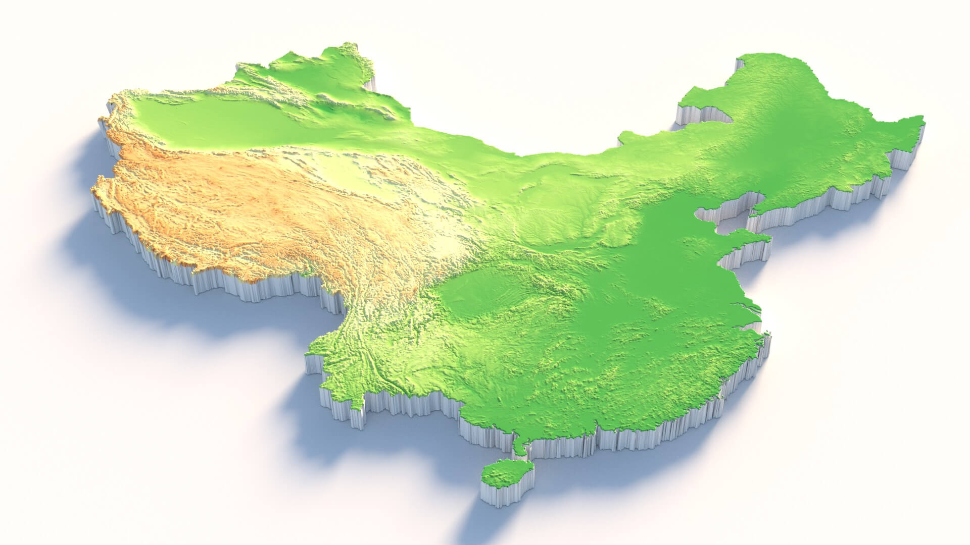 China Terrain Map - 3D Model by 3dstudio