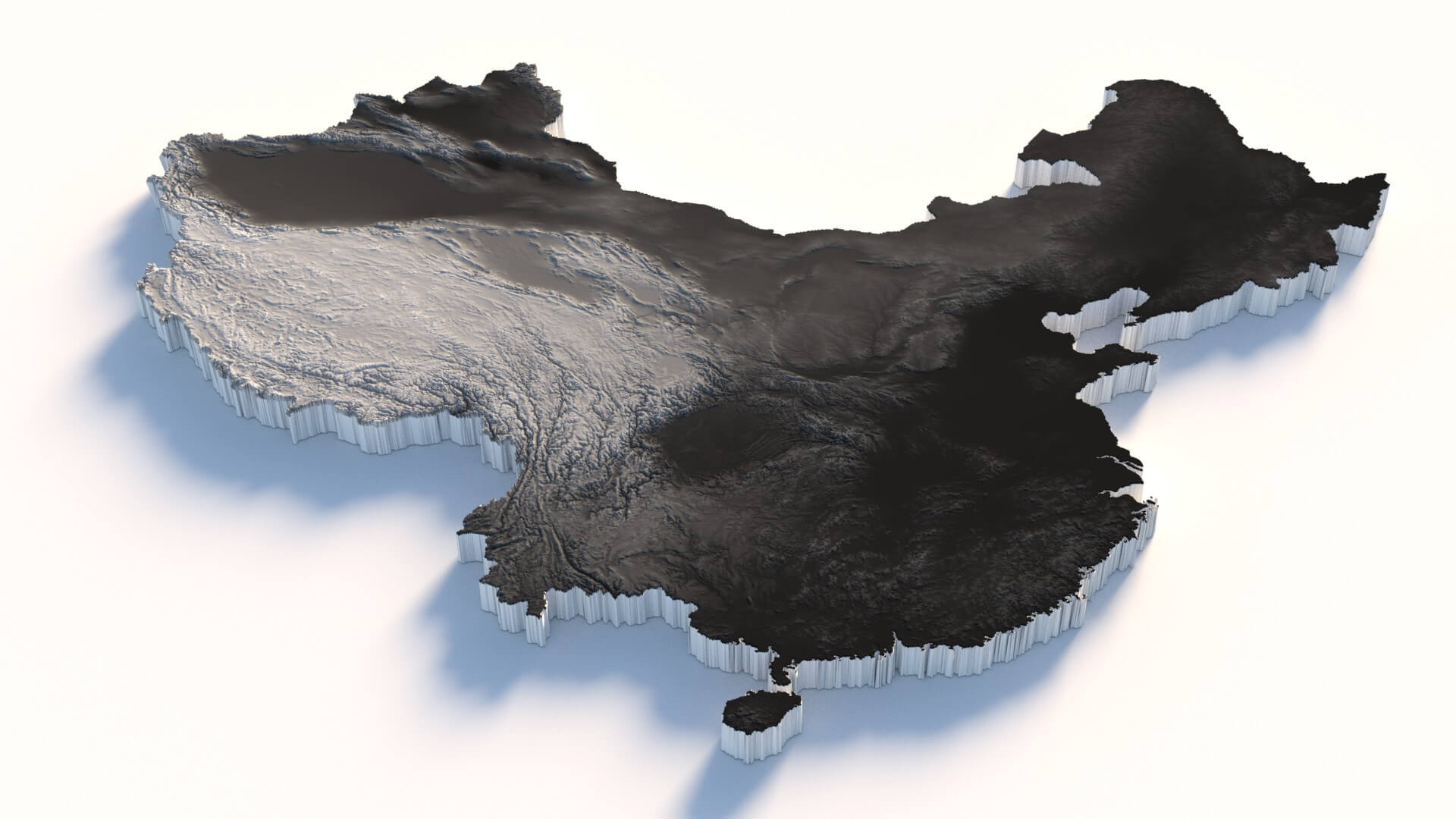 China Terrain Map - 3D Model by 3dstudio