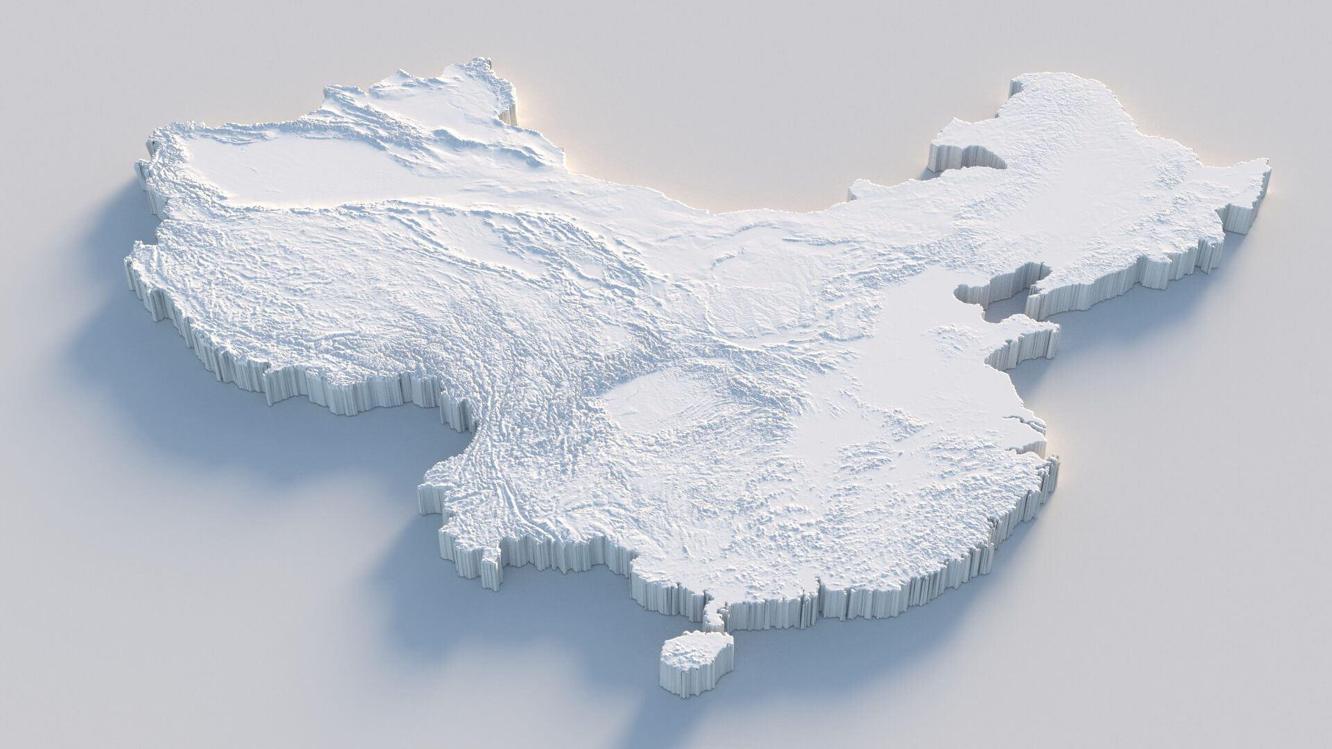China Terrain Map - 3D Model by 3dstudio